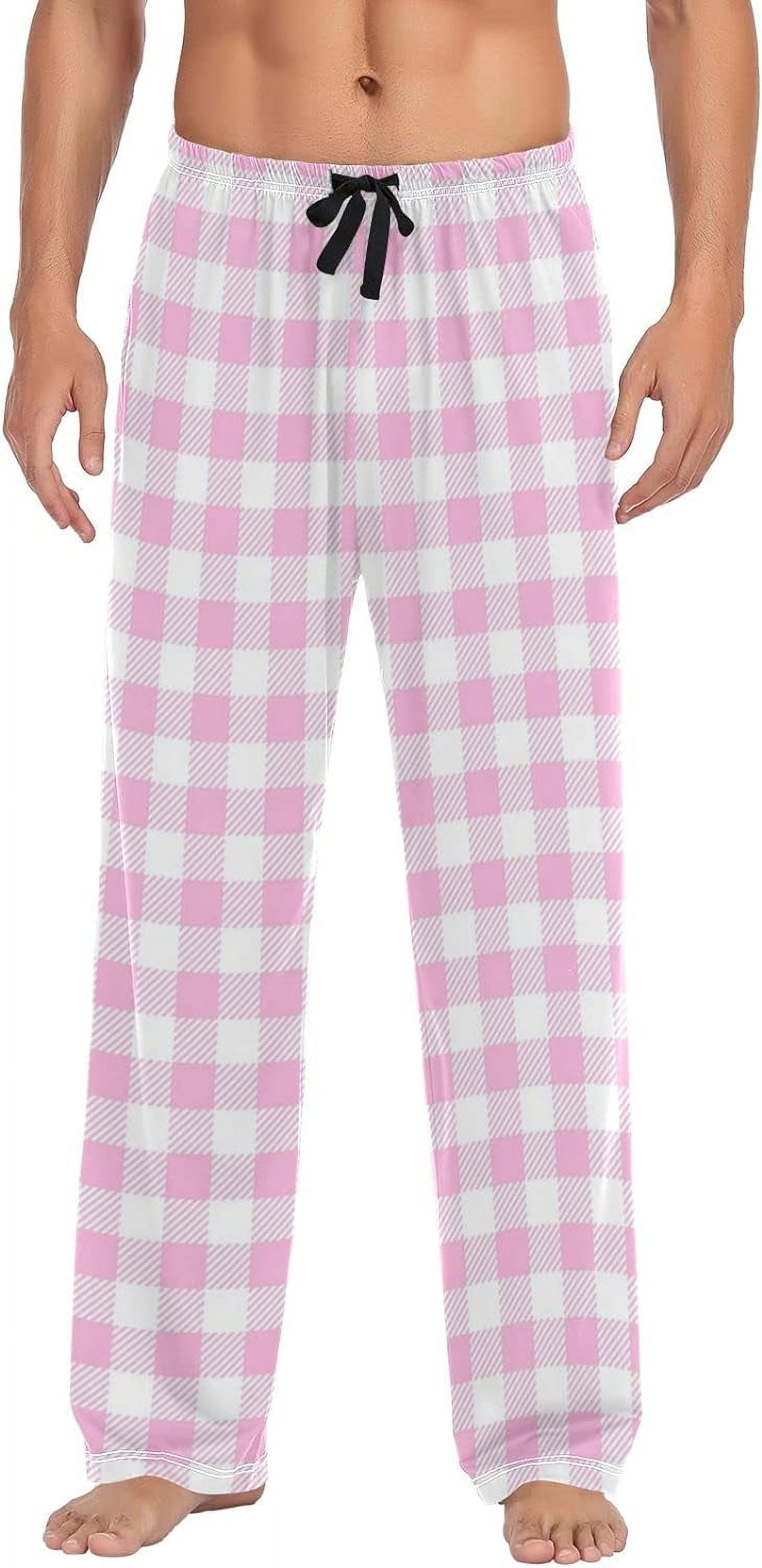 FREEAMG Red Checkered Gingham Tartan Men's Pajama Pants Sleepwear ...