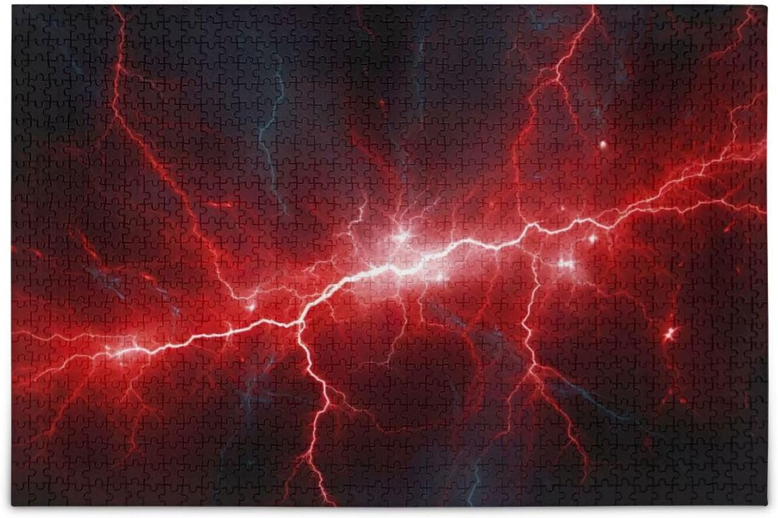 FREEAMG Red Lightning Puzzles for Adults 1000 Piece,Intellectual ...