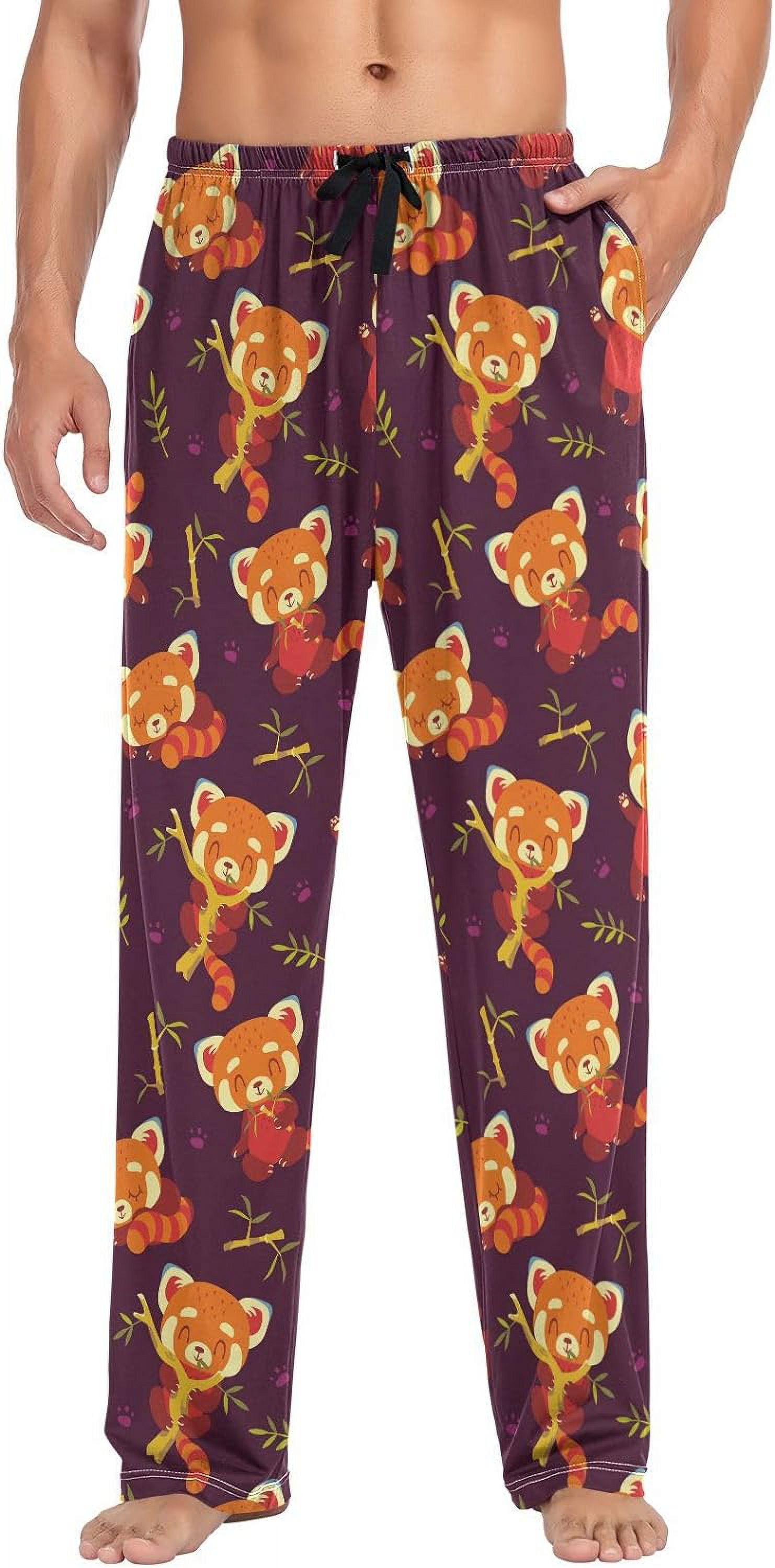 FREEAMG Red Panda Pajama Pants for Men, Men's Separate Bottoms, Pure ...