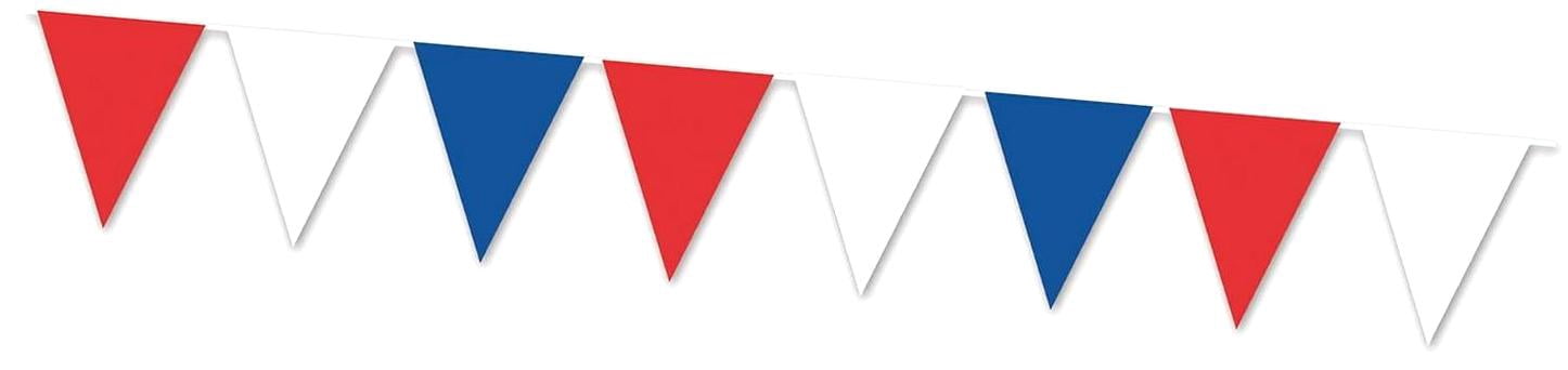 FREEAMG Red, White & Blue Triangle Pennant Banner, 11" x 12 ...