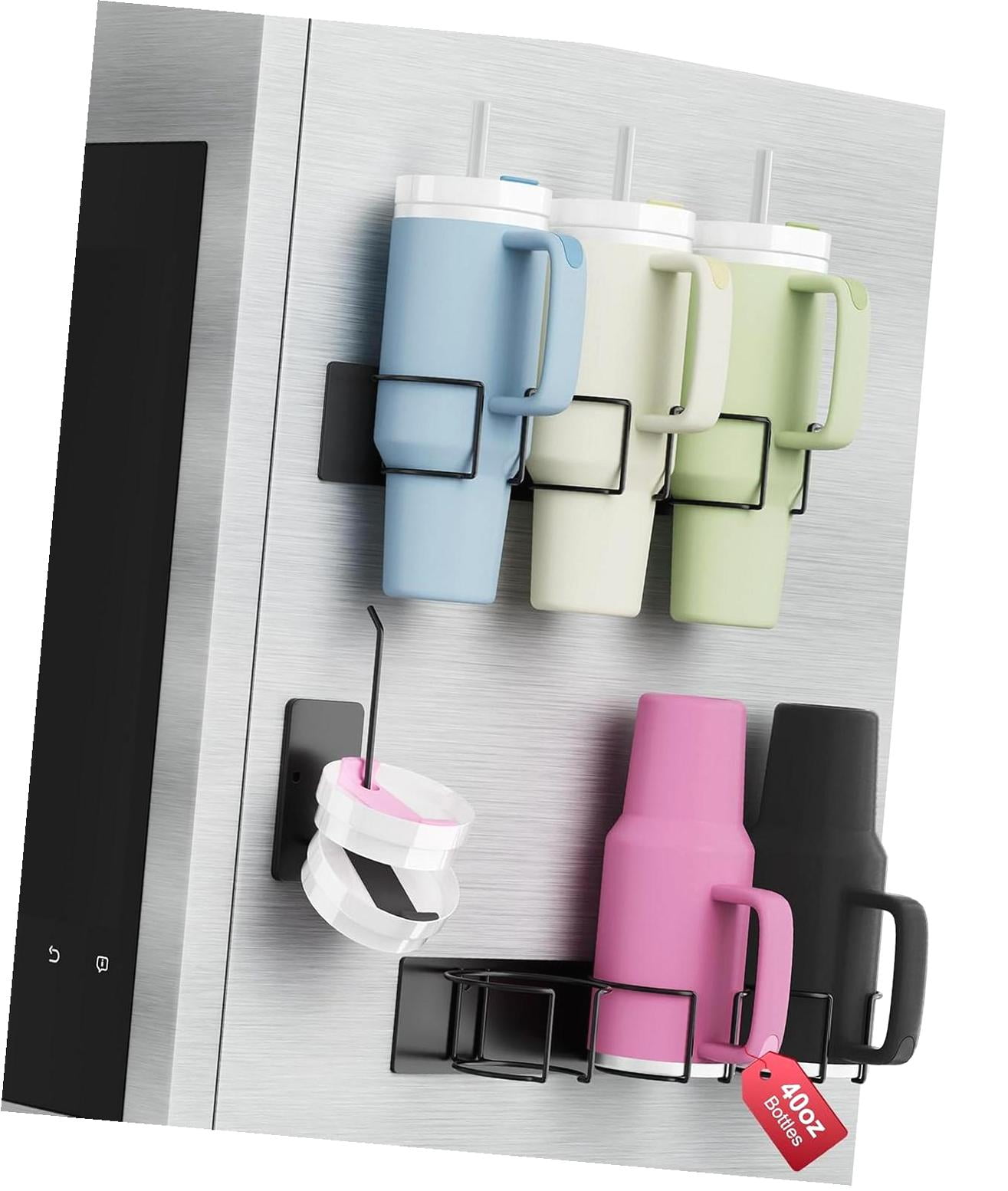 FREEAMG Refrigerator Magnetic Cup Holder, Organizer for 40 oz Water ...