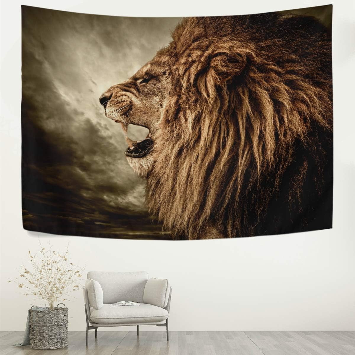 FREEAMG Roaring Angry Lion Tapestry Wall Tapestry Wall Hanging ...