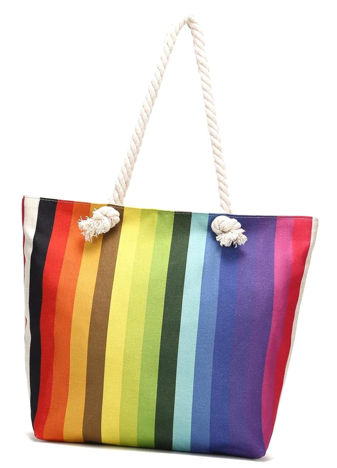 FREEAMG Rope Handle Tote Bags Spacious Canvas Tote with Rope Handles ...