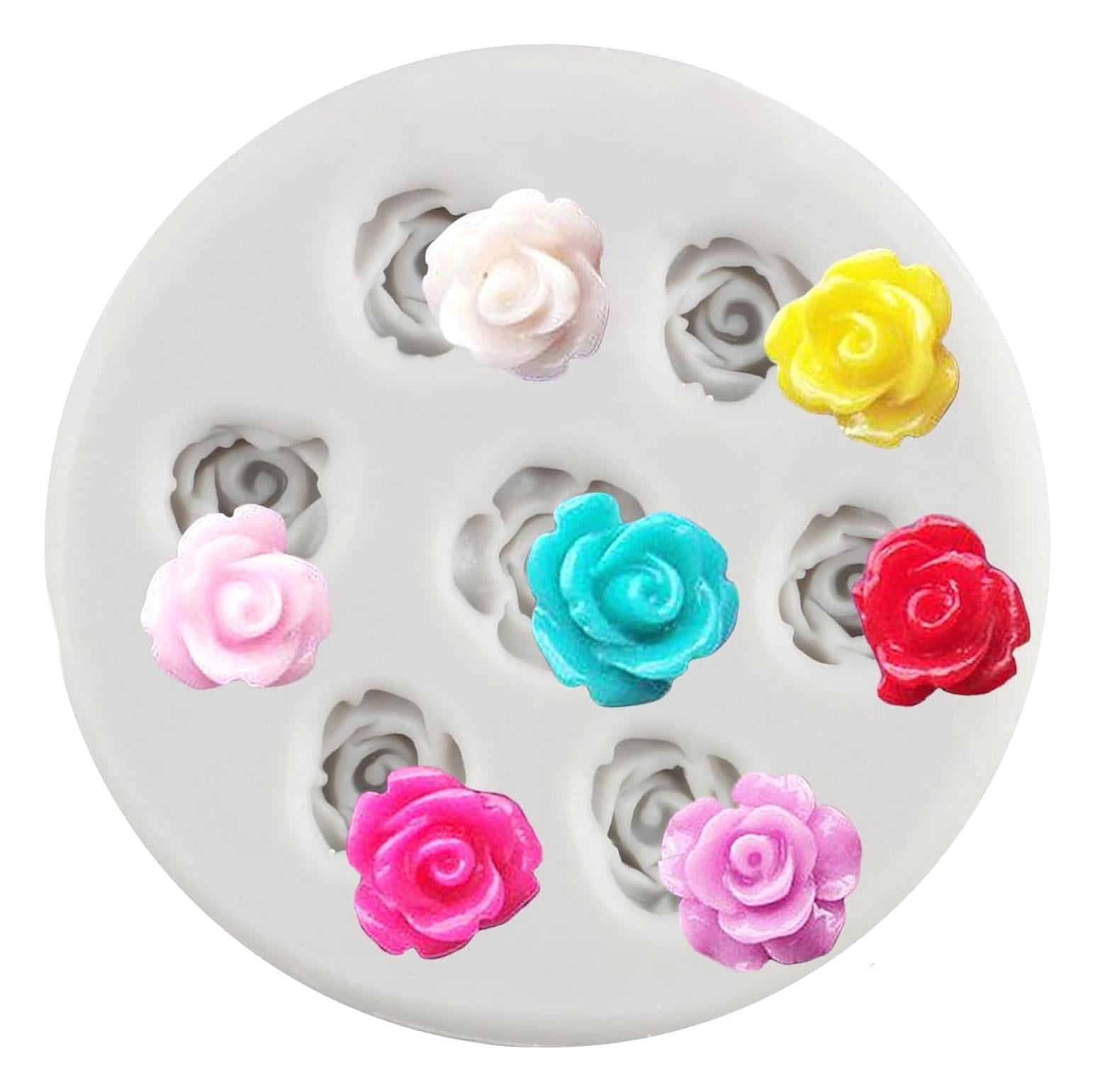 FREEAMG Rose Silicone Fondant Cake Molds for Cupcake Toppers, Chocolate ...