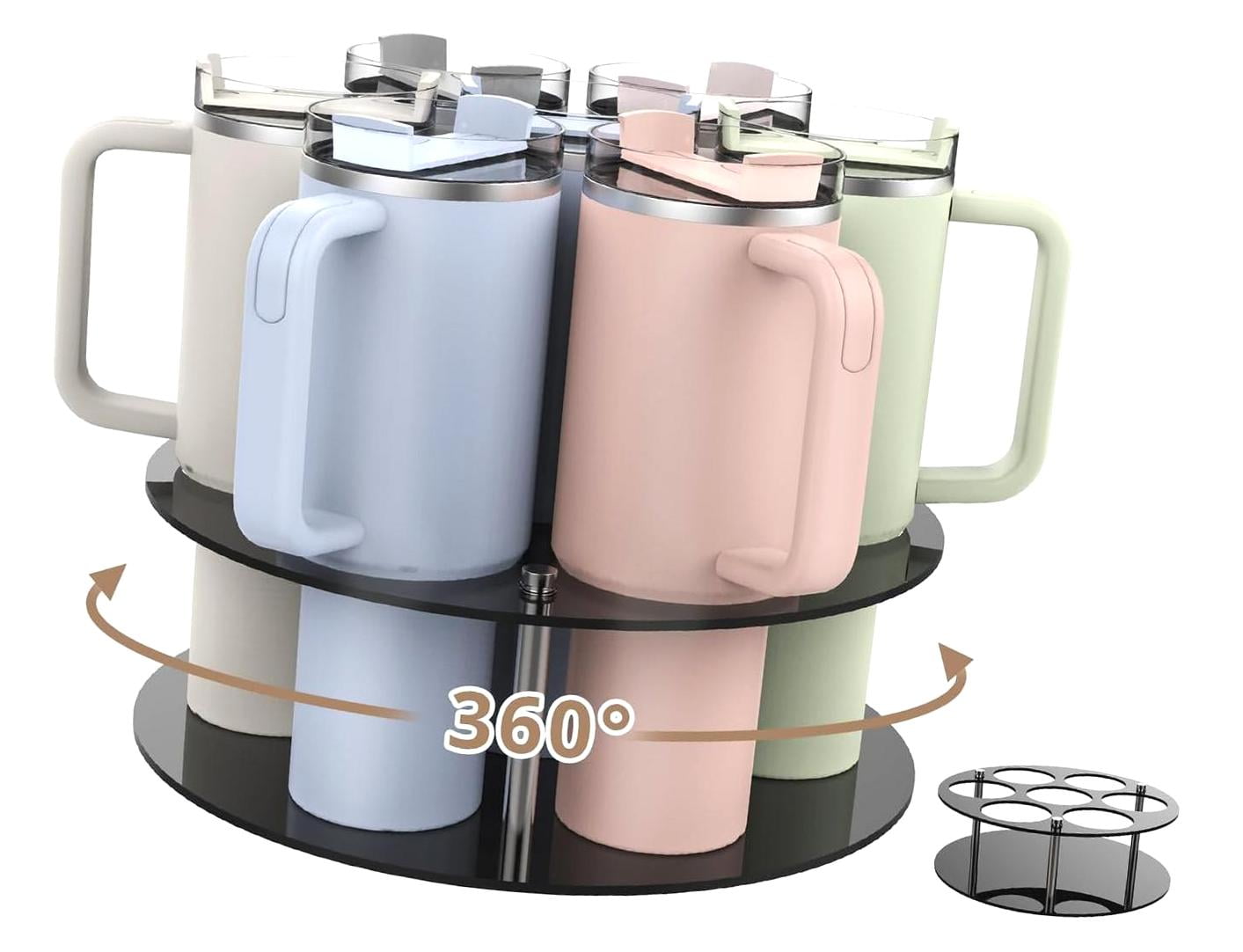 FREEAMG Rotatable Water Bottle Organizer Holder, Acrylic Tumbler ...