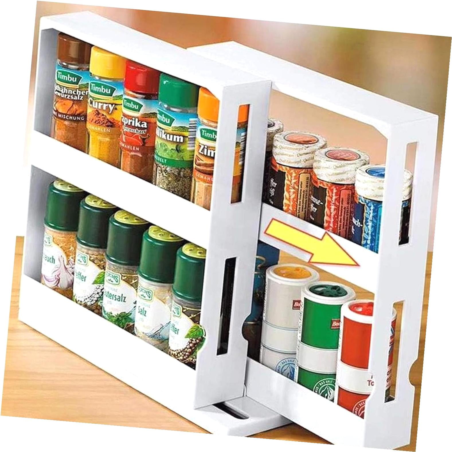 FREEAMG Rotating Spice Rack, Multi-Purpose Plastic Seasoning Holder ...