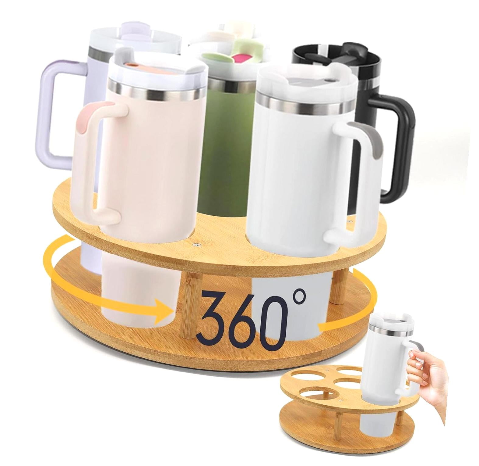 FREEAMG Rotating Tumbler Organizer for Cup Holder, 30-40 Oz Water ...