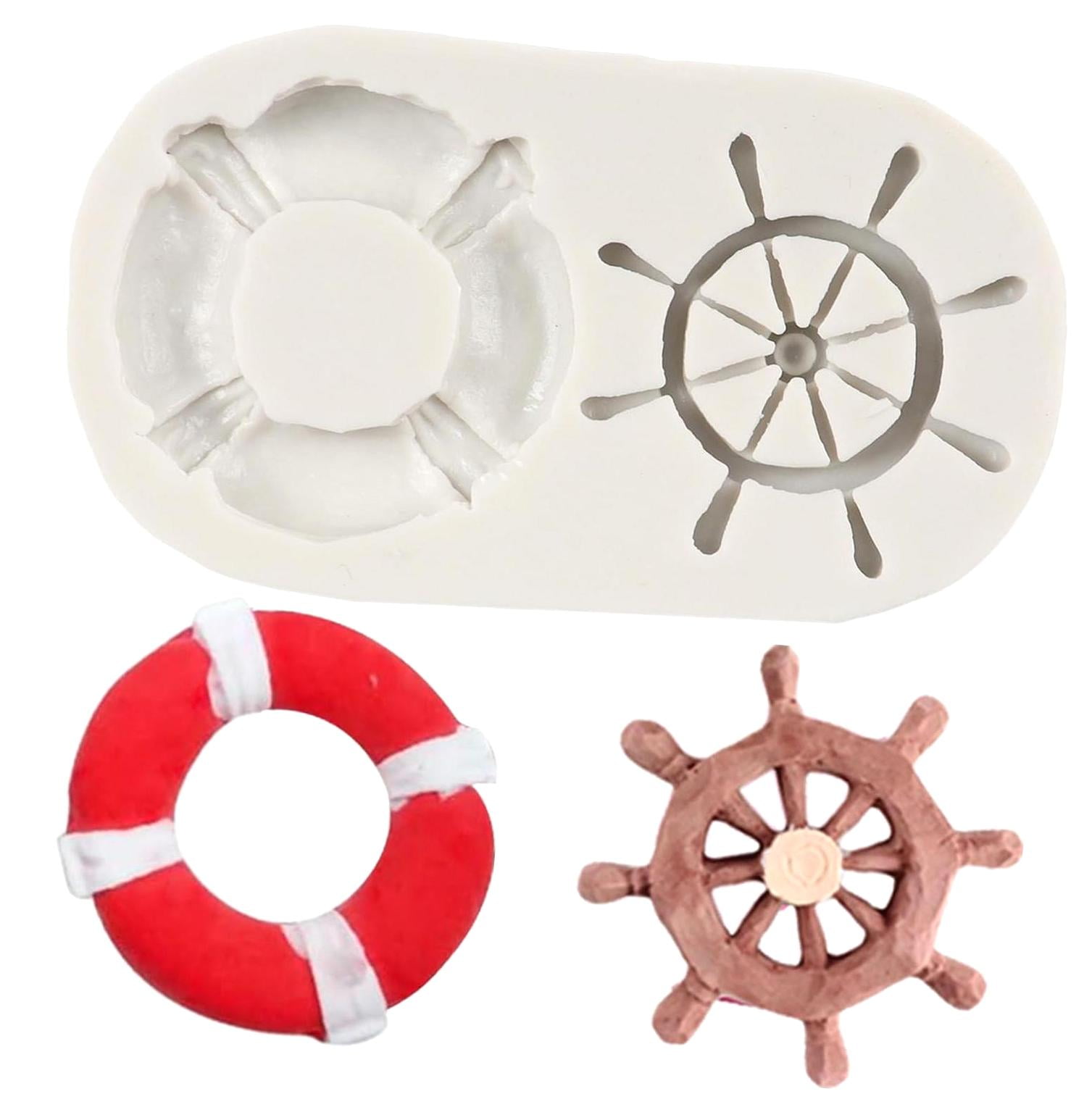 FREEAMG Rudder Fondant Life Buoy Silicone Molds for Cake Decoration ...