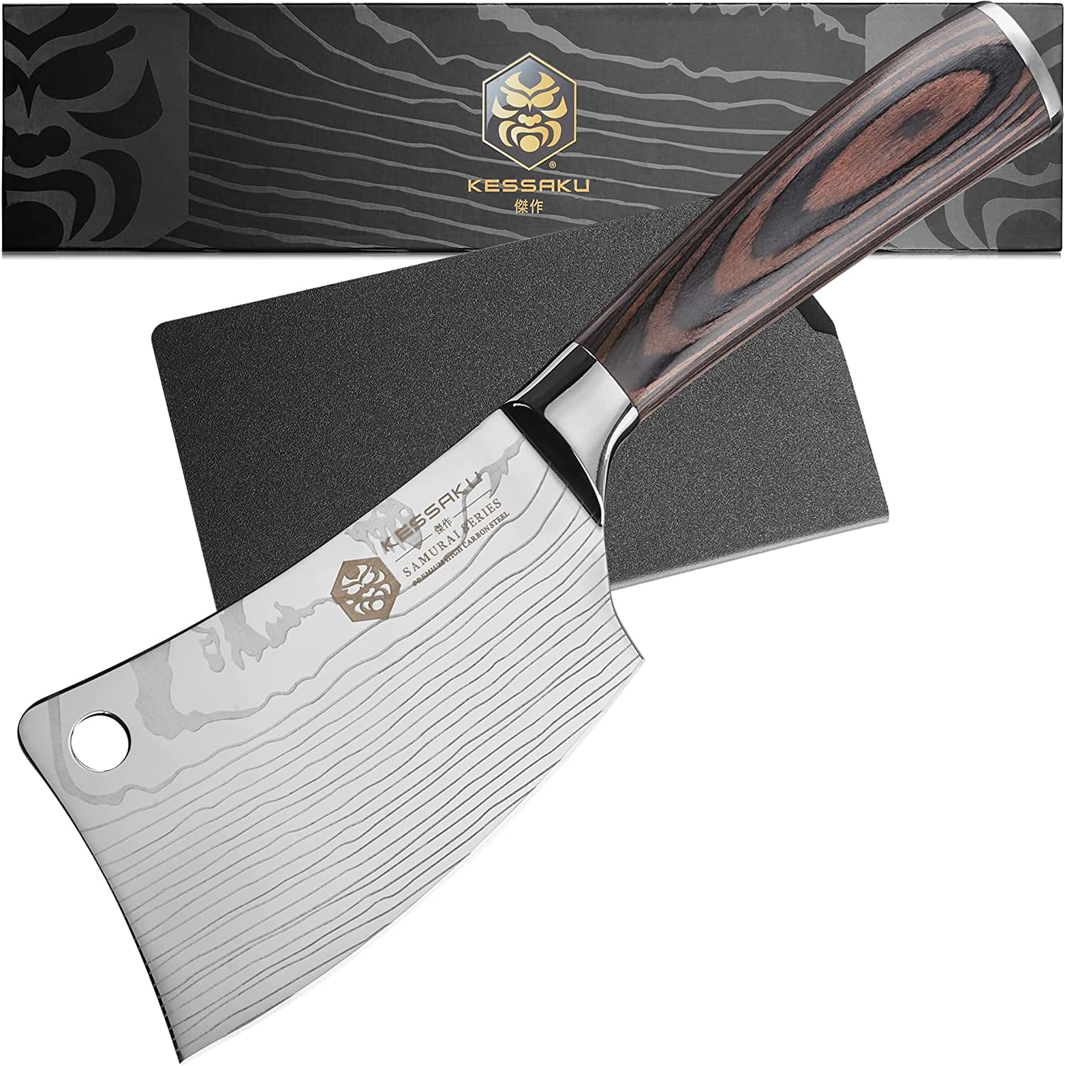 FREEAMG SAKU Mini Meat Cleaver Butcher Knife - 4.5 inch - Samurai ...