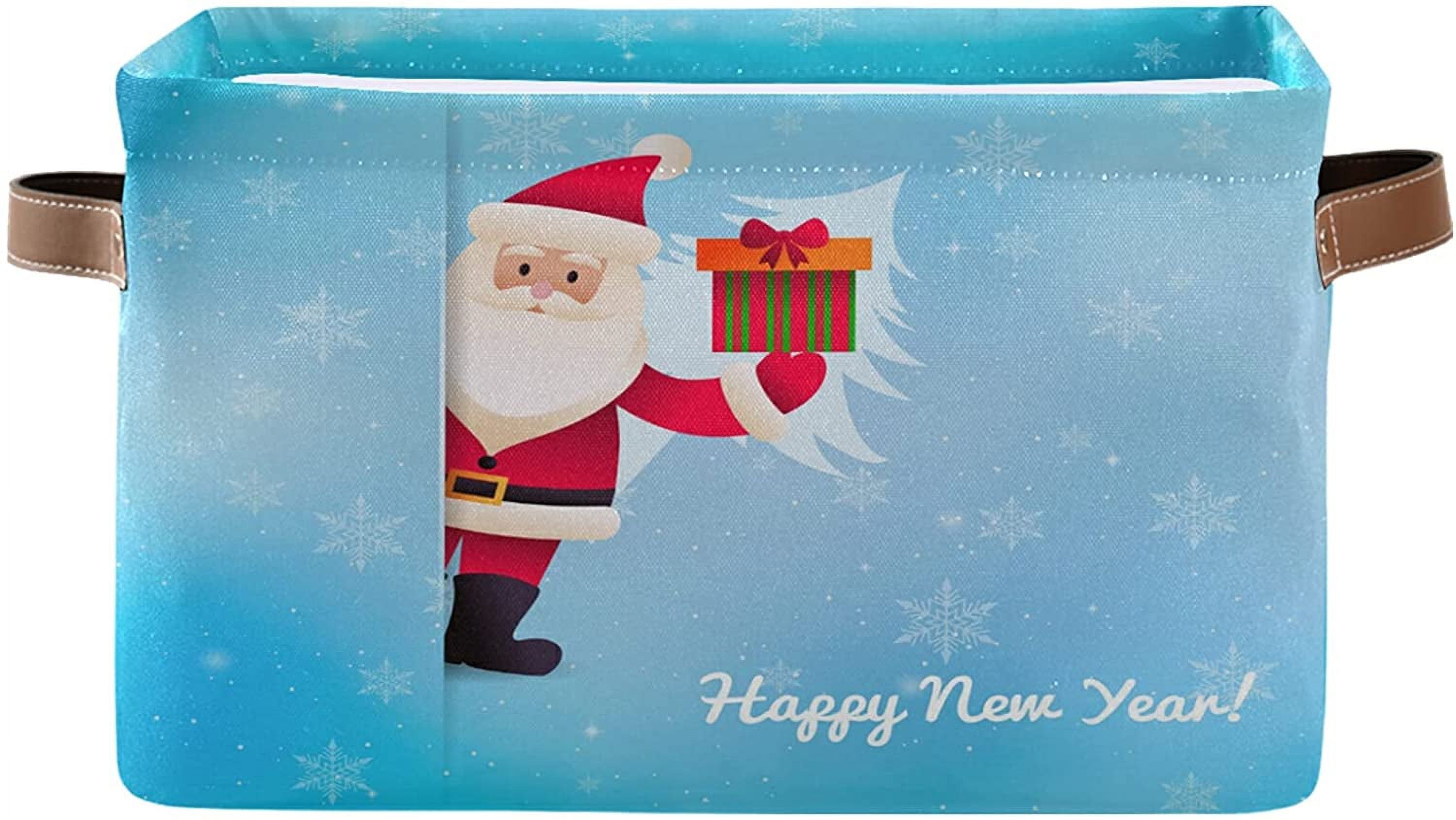 FREEAMG Santa Claus Christmas New Year Storage Bin for Toy Storage ...