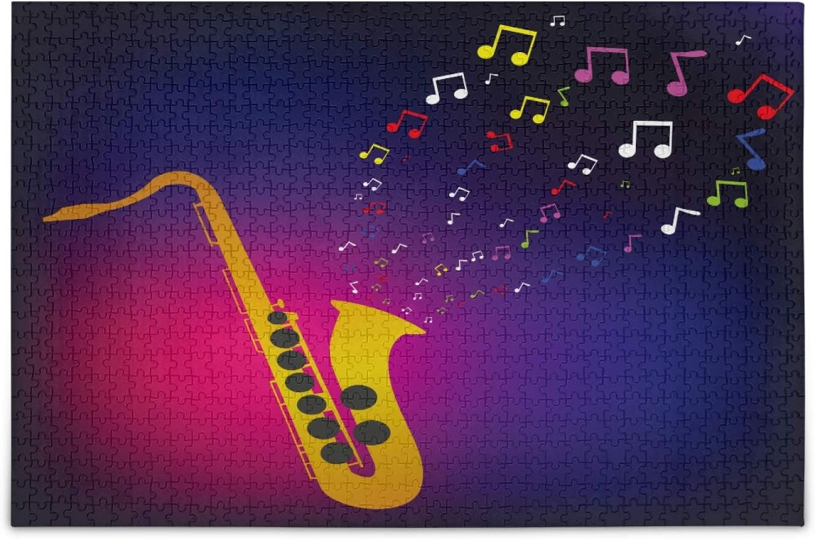 FREEAMG Saxophone with Music Notes Puzzle for Adults 1000 Piece Puzzles ...