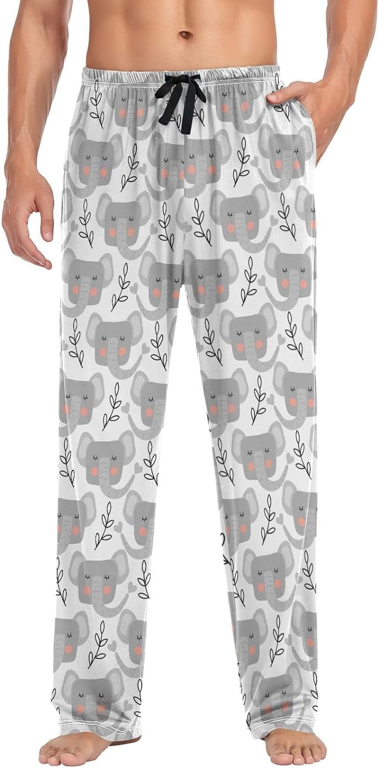 FREEAMG Scandinavian Elephant Pajama Pants for Men, Men's Separate ...