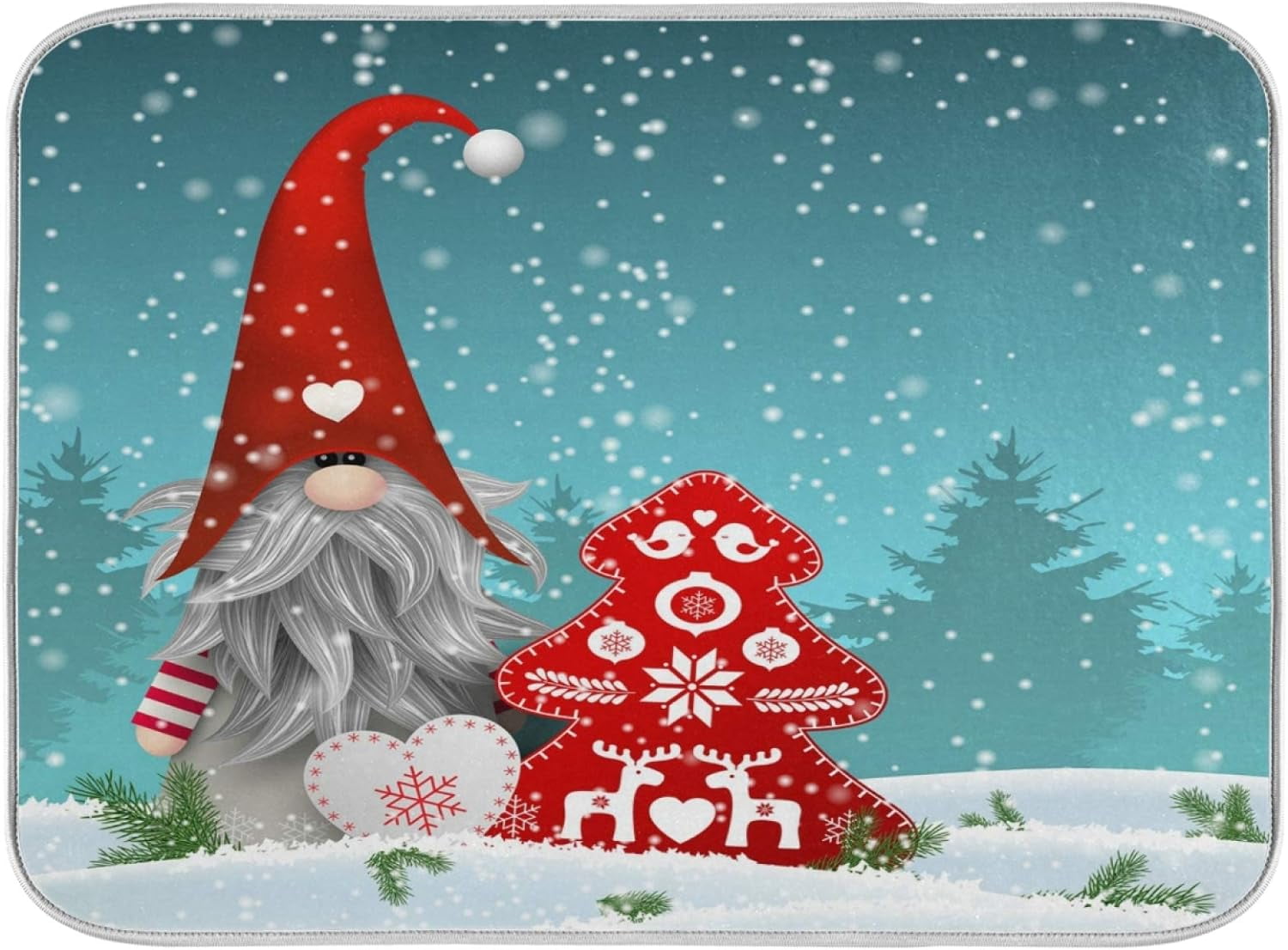FREEAMG Scandinavian Folklore Elves Christmas Tomte Dish Drying Mat ...
