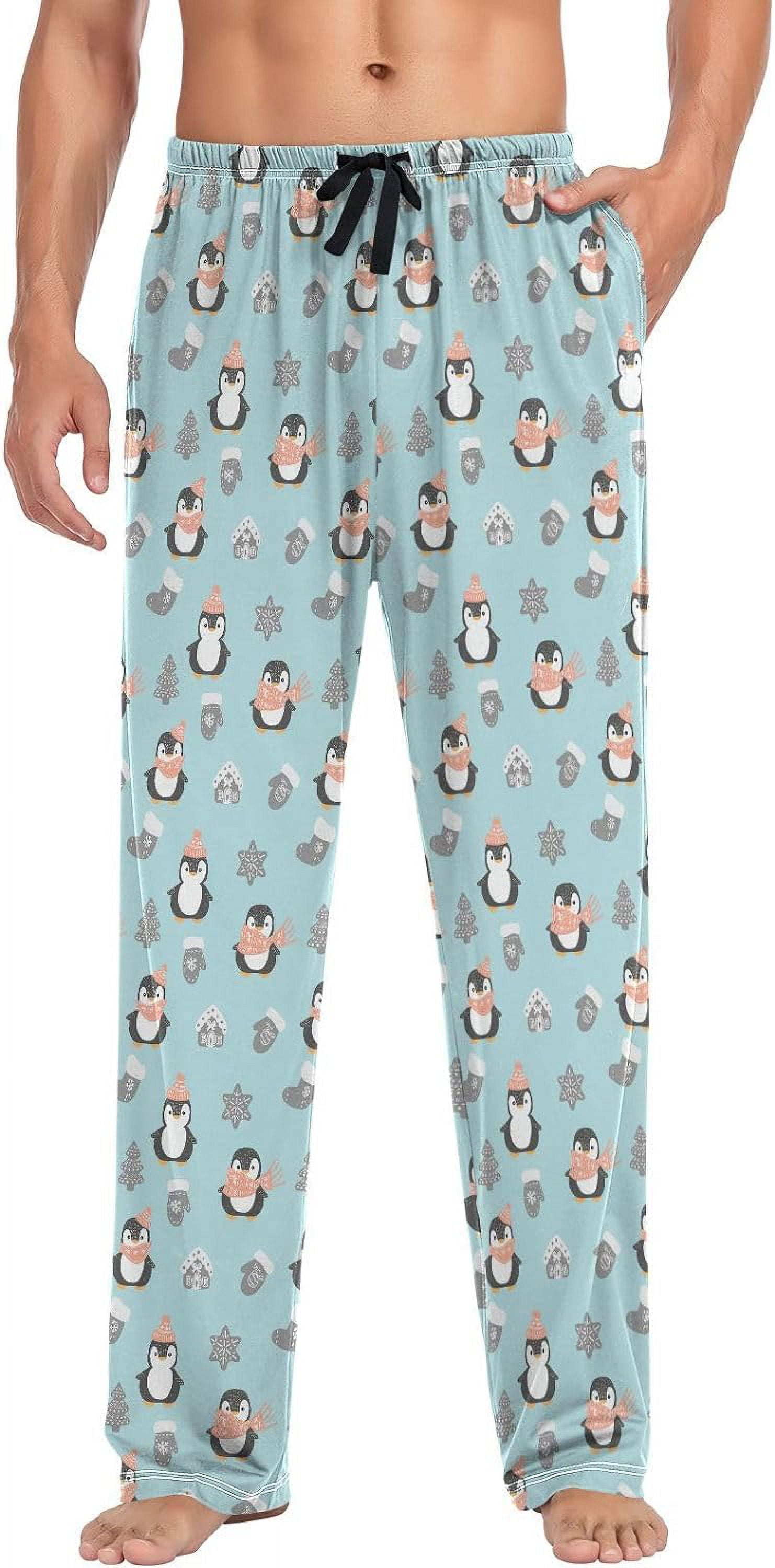 FREEAMG Scarf Penguin Pajama Pants for Men, Men's Separate Bottoms ...