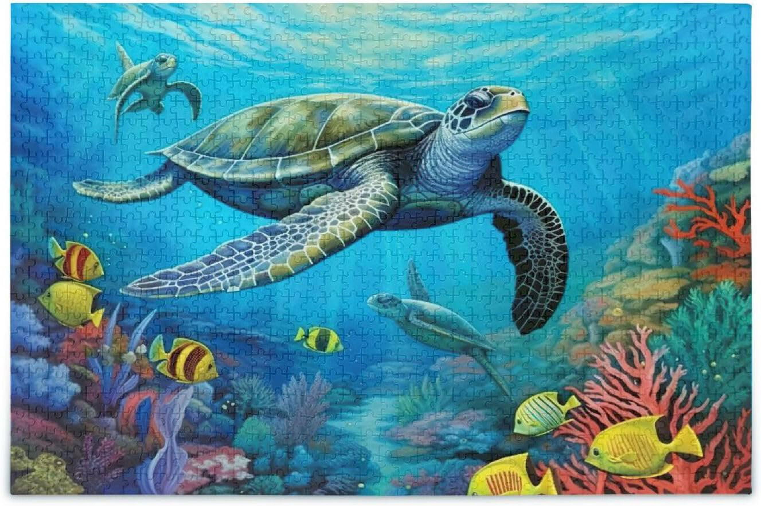 FREEAMG Sea Turtles Jigsaw Puzzle 1000 Pieces,Wooden Puzzles Family ...