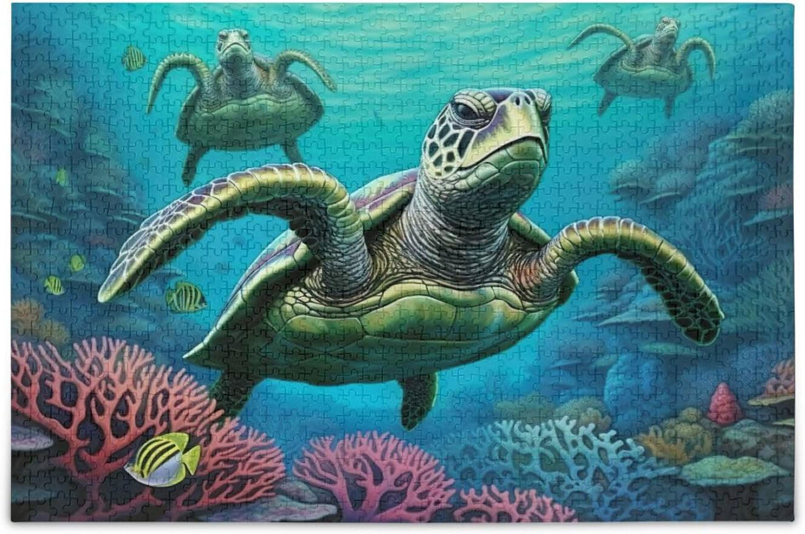 FREEAMG Sea Turtles Jigsaw Puzzle 1000 Pieces,Wooden Puzzles Family ...