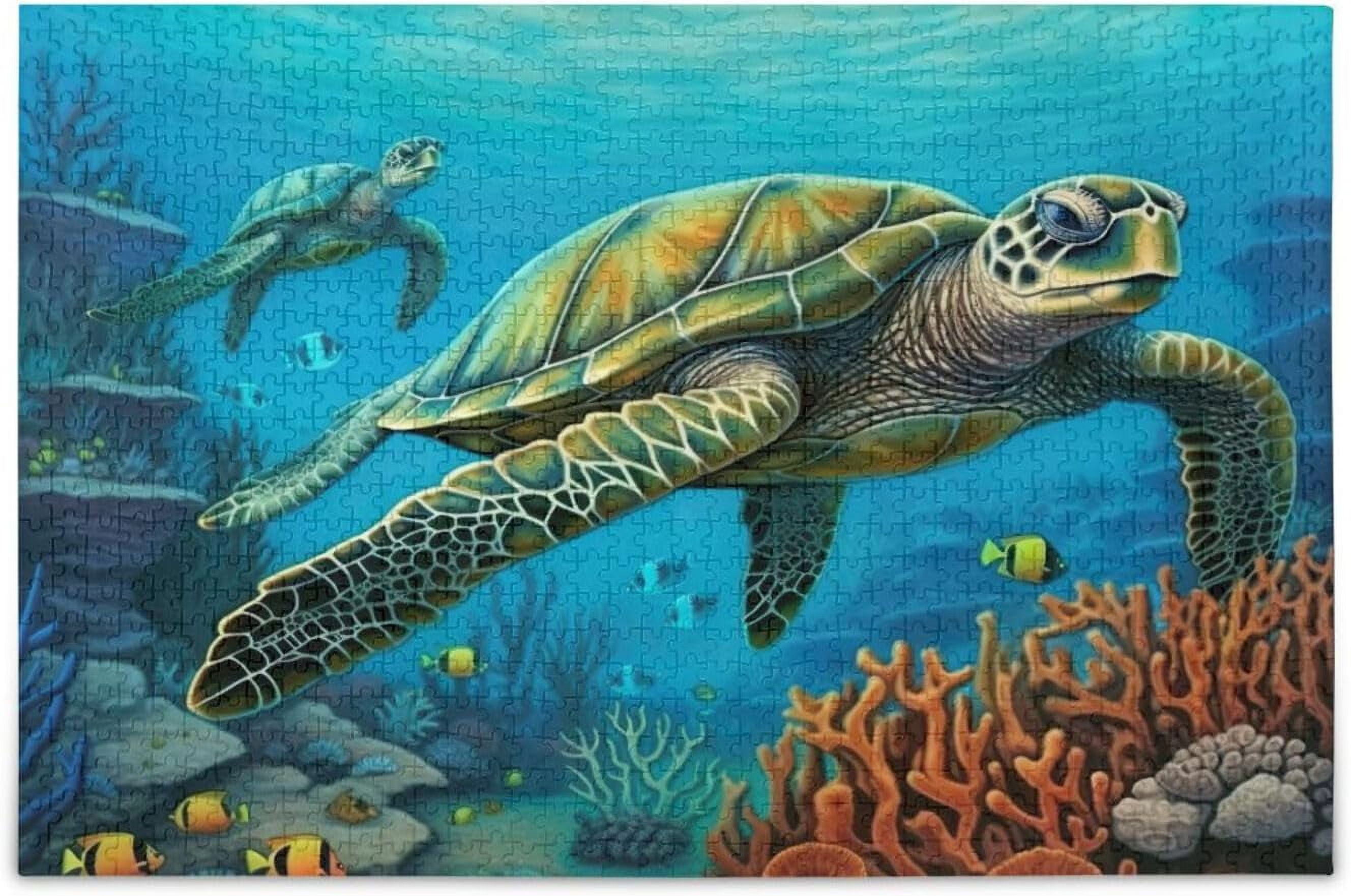 FREEAMG Sea Turtles Jigsaw Puzzle 500 Pieces,Wooden Puzzles Family ...