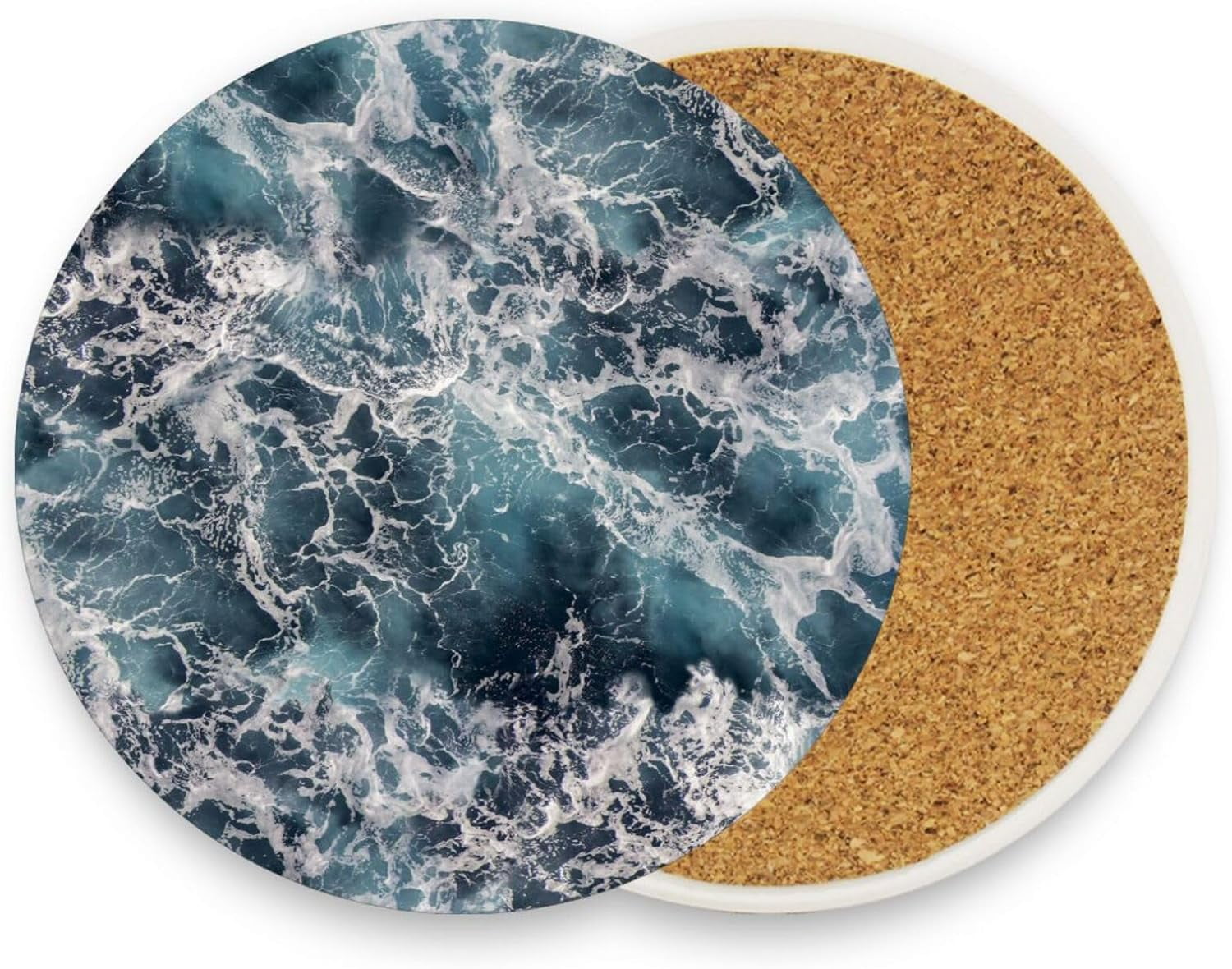 FREEAMG Sea Water Texture Coasters for Drinks Set of 2, Absorbent ...