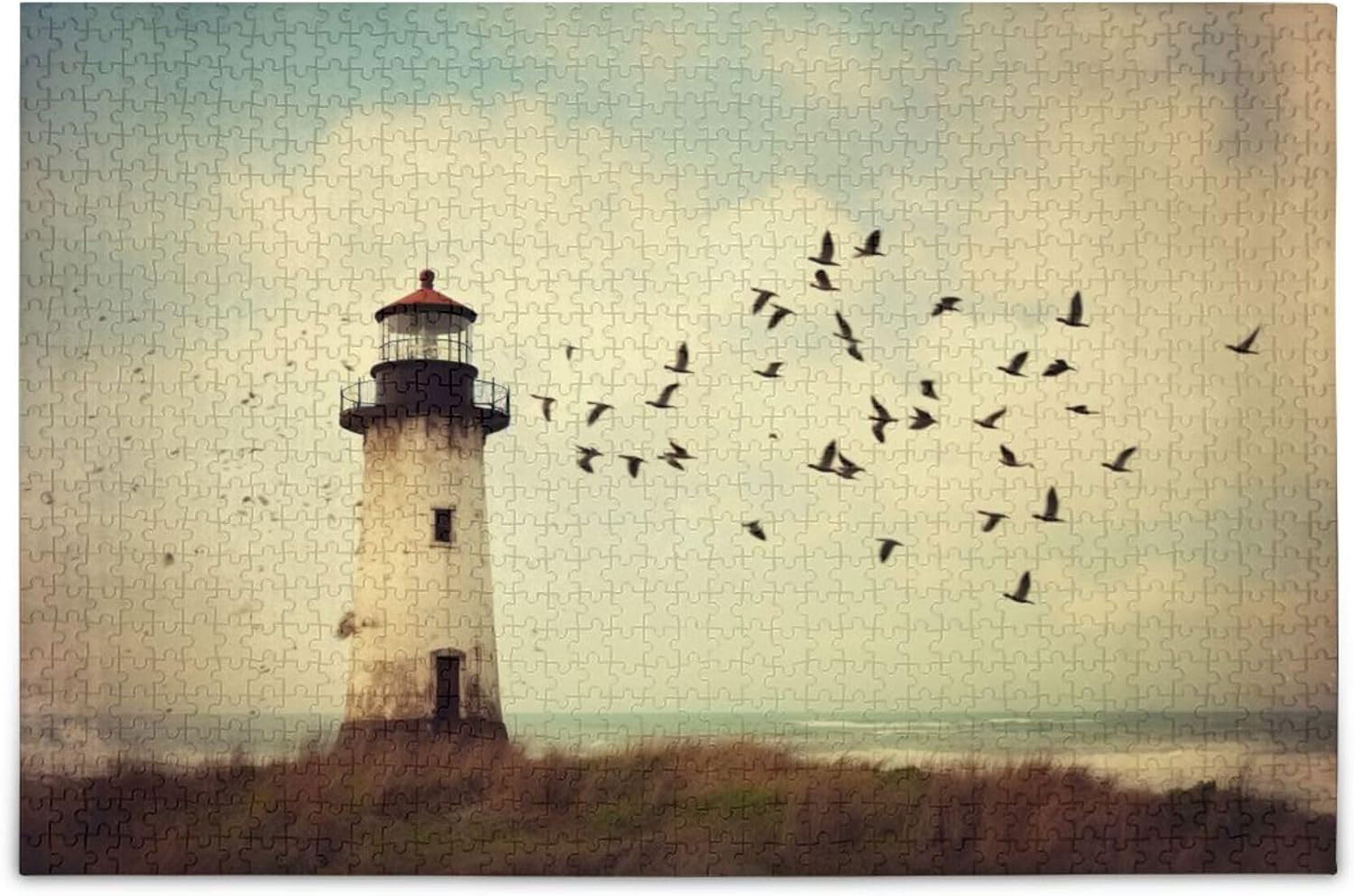 FREEAMG Seaside Sunset Lighthouse Puzzle for Children Adult 1000 Piece ...