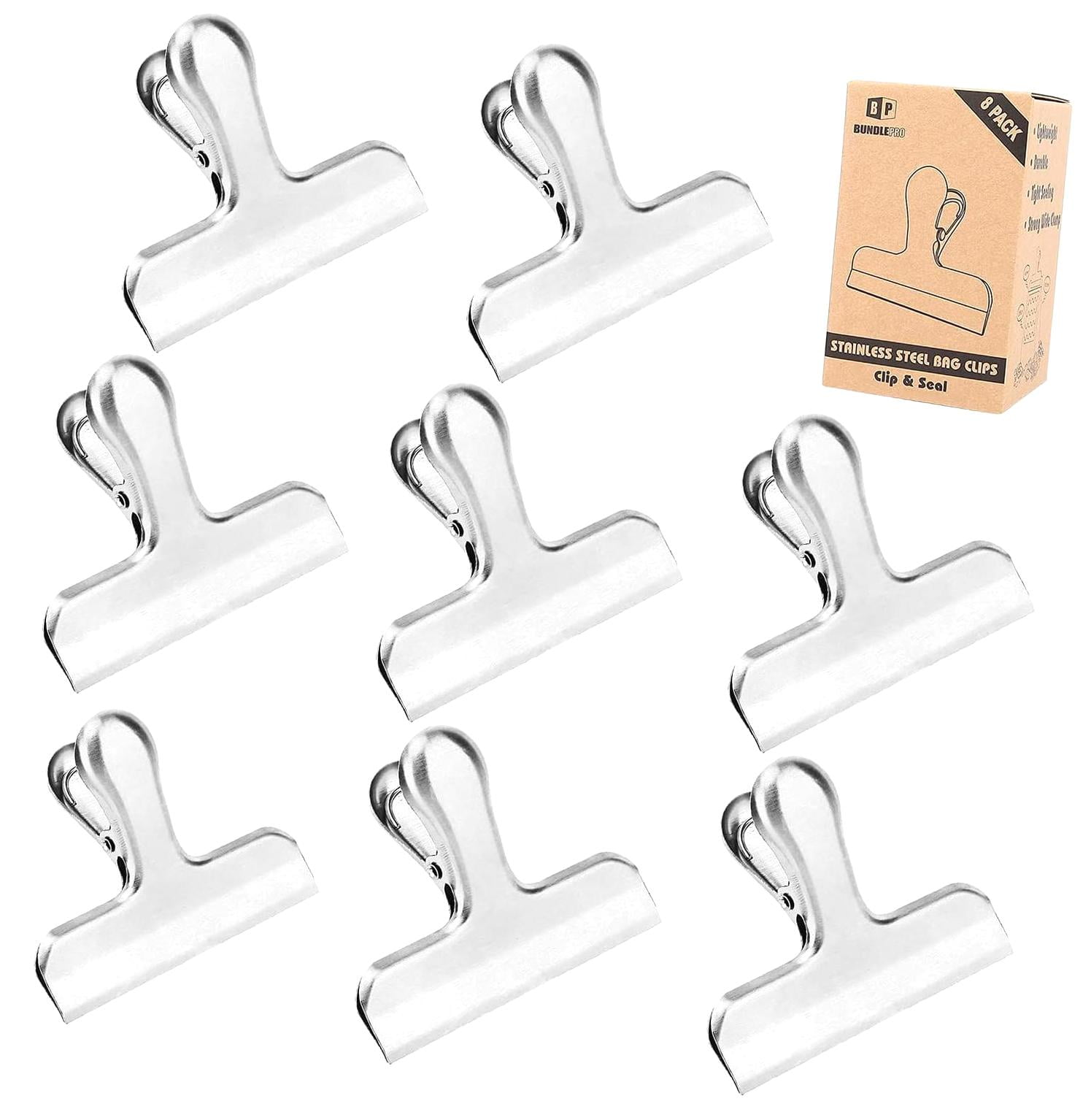 FREEAMG Set of 8 Bag Clips, Stainless Steel and Metal Bag Clips ...