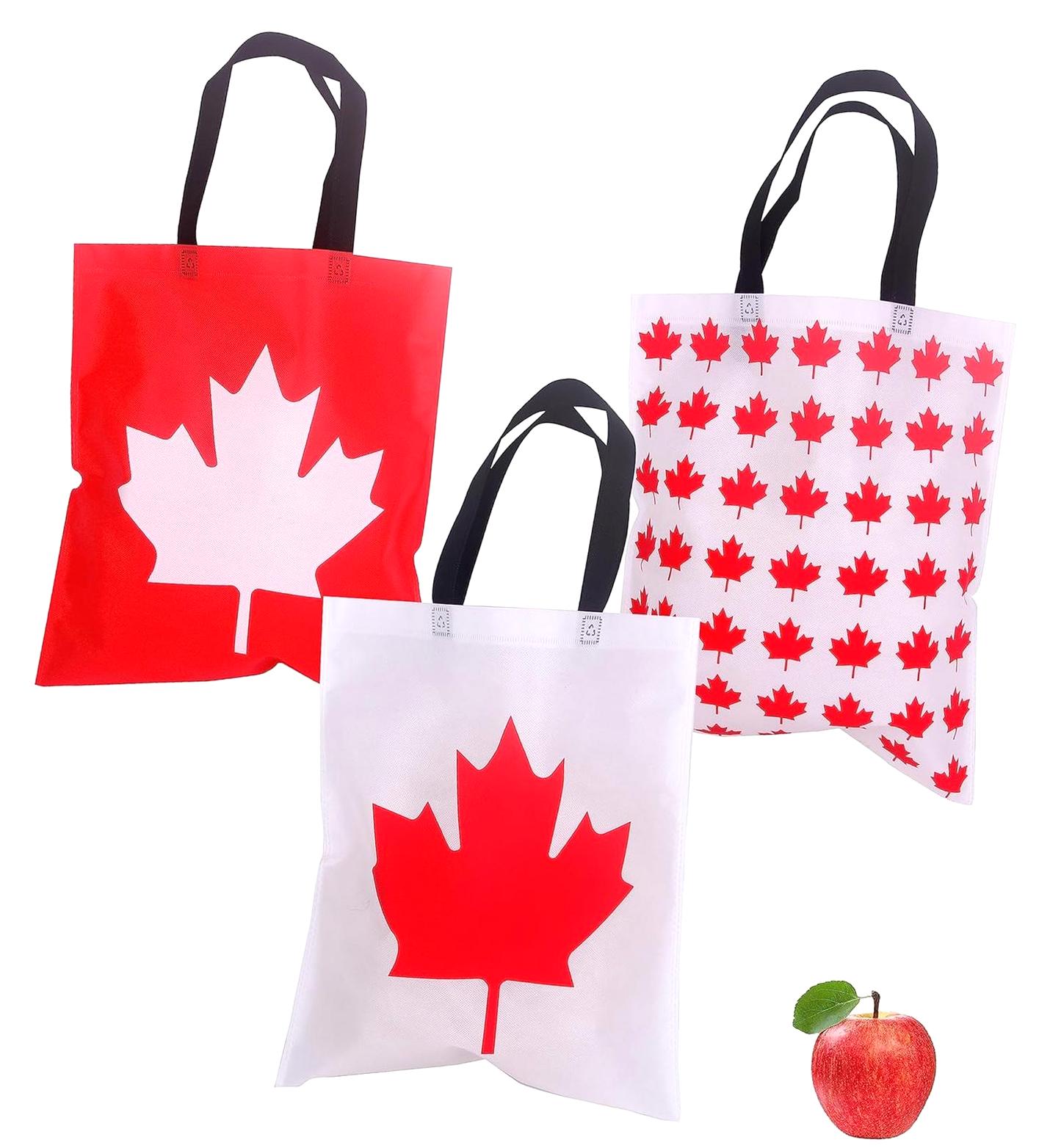 FREEAMG Set of 24 Canadian Flag-Themed Shopping Totes - Show Your ...