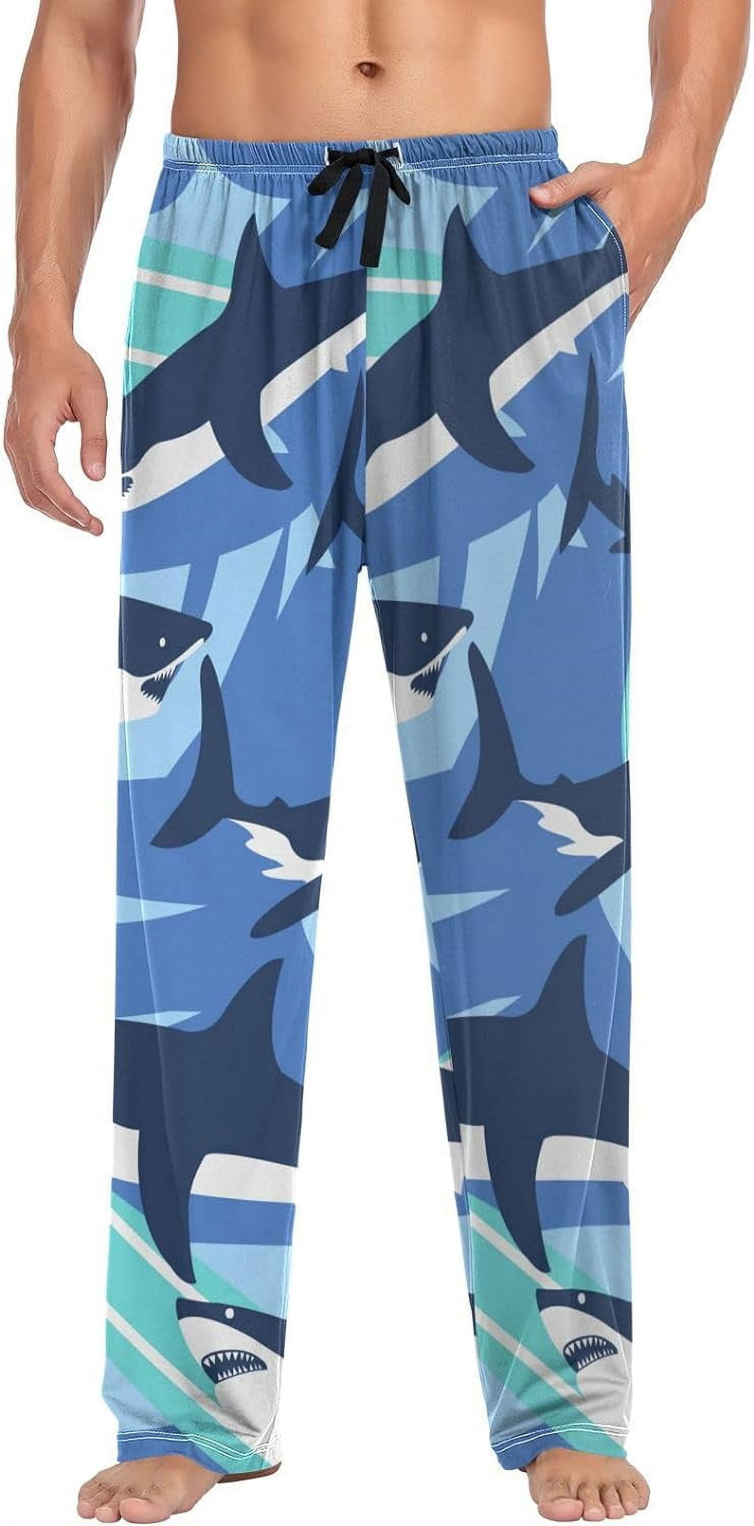 FREEAMG Shark Cotton Pajama Pant for Men, Super Soft Lightweight Lounge ...