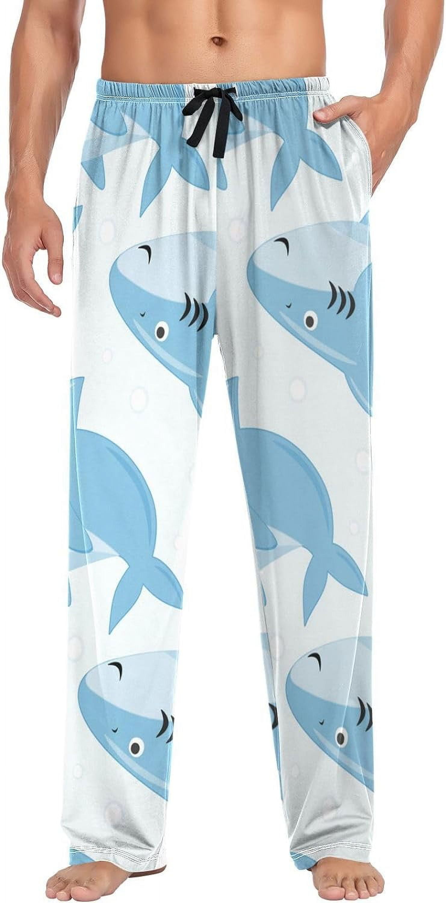 FREEAMG Shark Cotton Pajama Pant for Men, Super Soft Lightweight Lounge ...