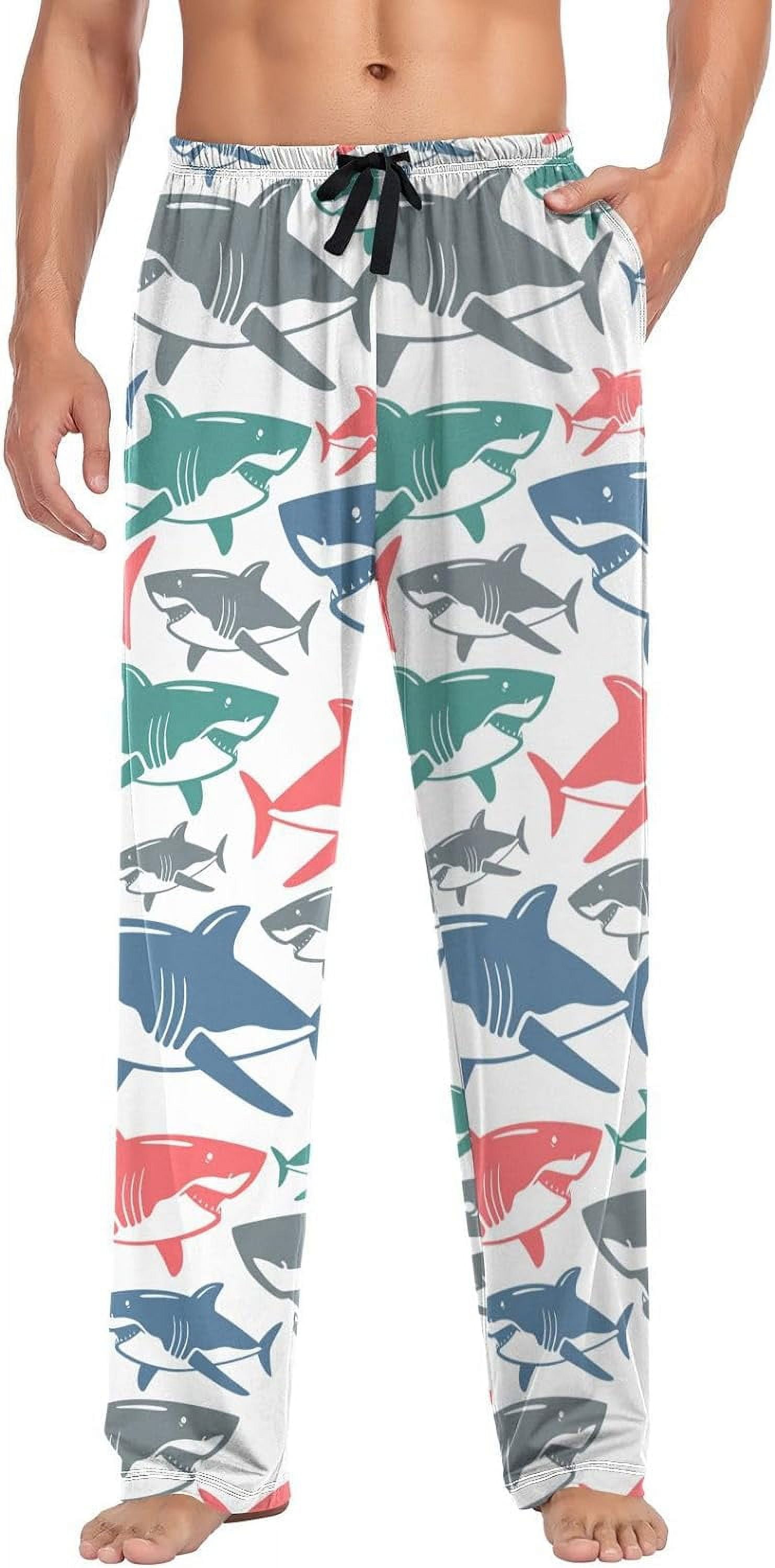 FREEAMG Shark Cotton Pajama Pant for Men, Super Soft Lightweight Lounge ...