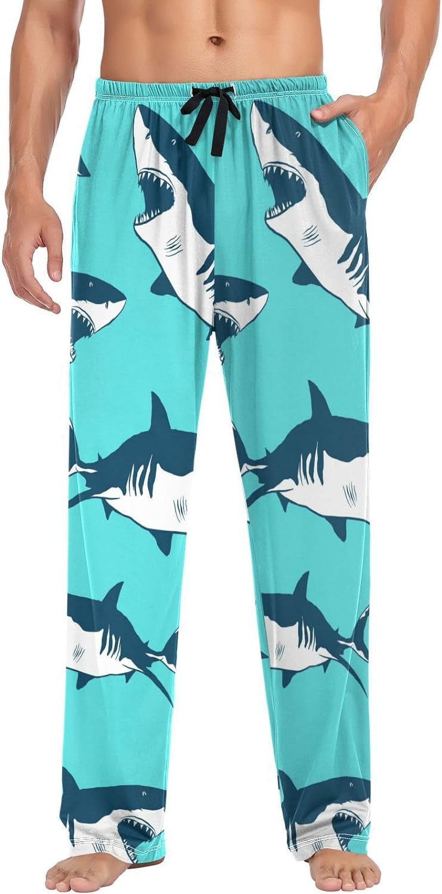 FREEAMG Shark Cotton Pajama Pant for Men, Super Soft Lightweight Lounge ...