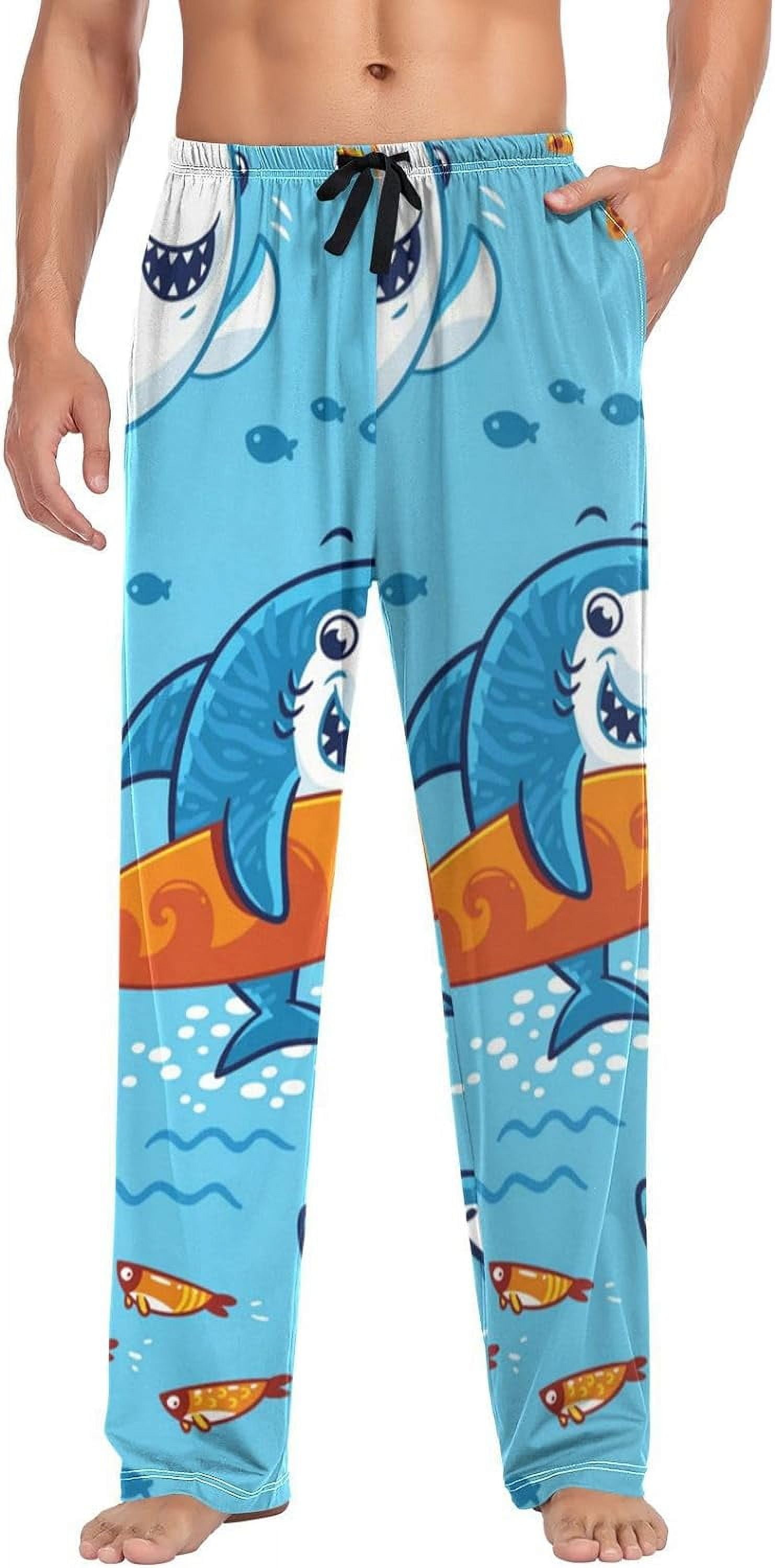 FREEAMG Shark Cotton Pajama Pant for Men, Super Soft Lightweight Lounge ...