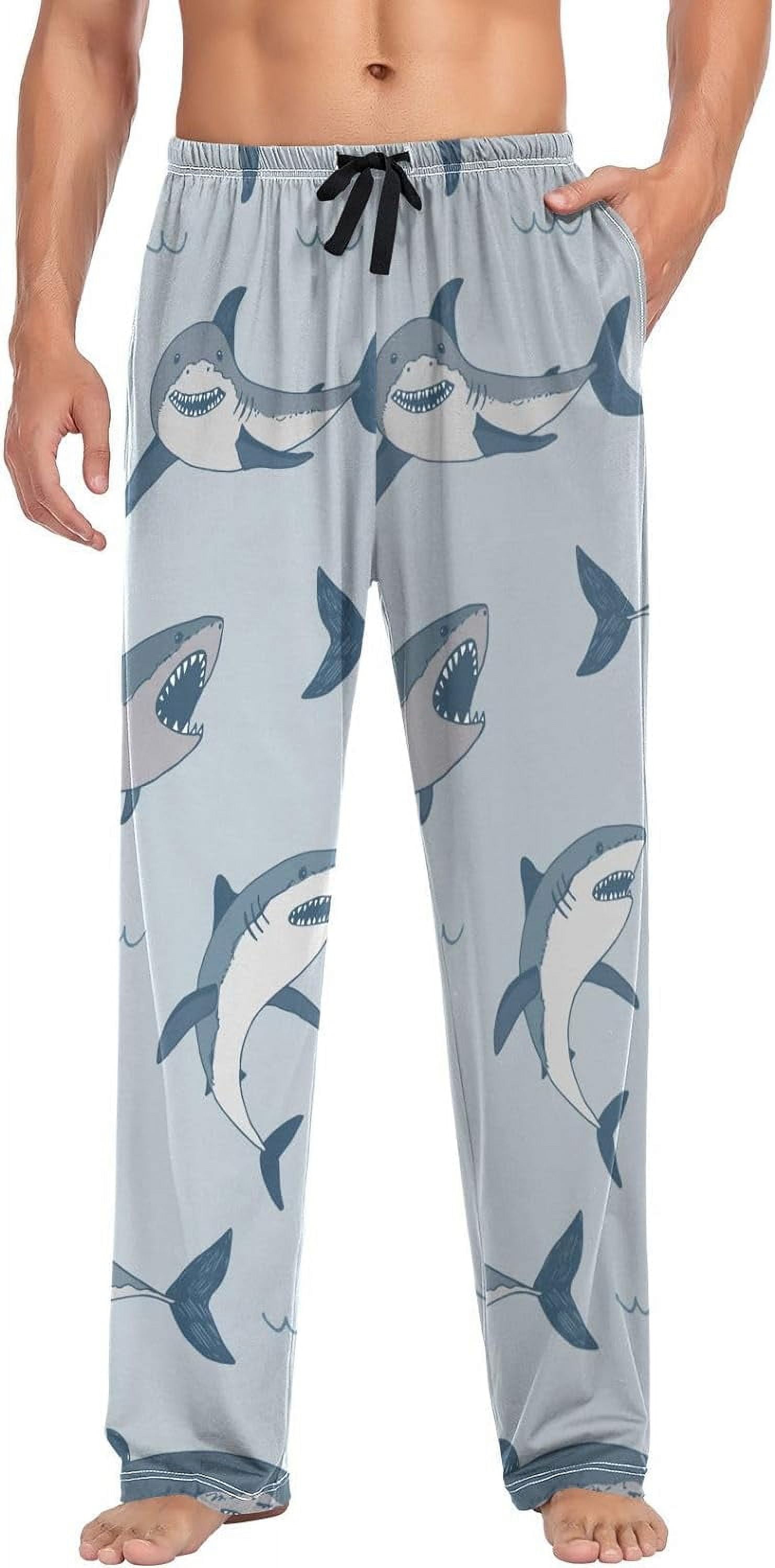 FREEAMG Shark Cotton Pajama Pant for Men, Super Soft Lightweight Lounge ...
