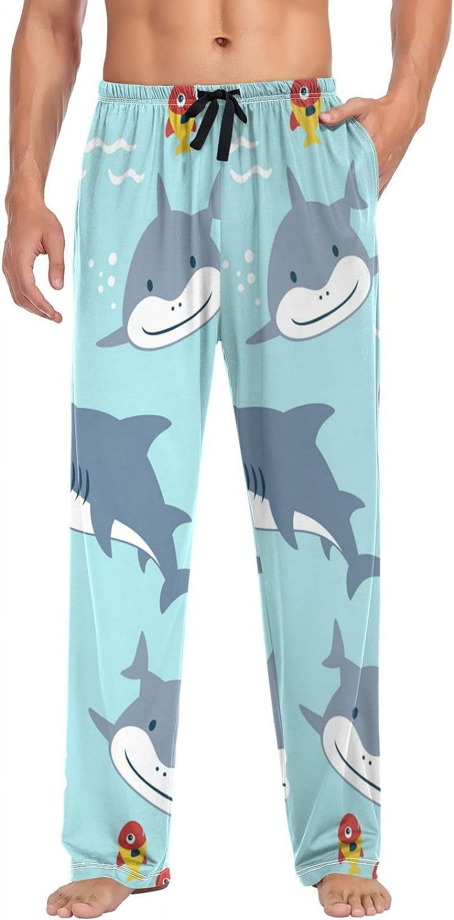 FREEAMG Shark Cotton Pajama Pant for Men, Super Soft Lightweight Lounge ...