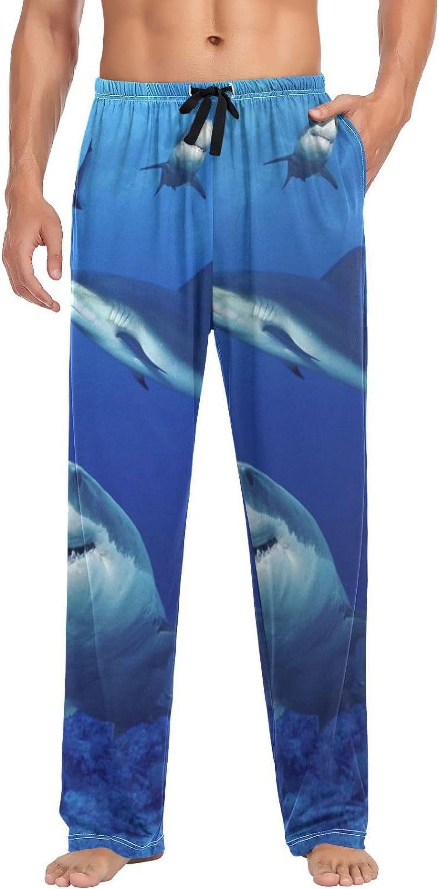 FREEAMG Shark Cotton Pajama Pant for Men, Super Soft Lightweight Lounge ...