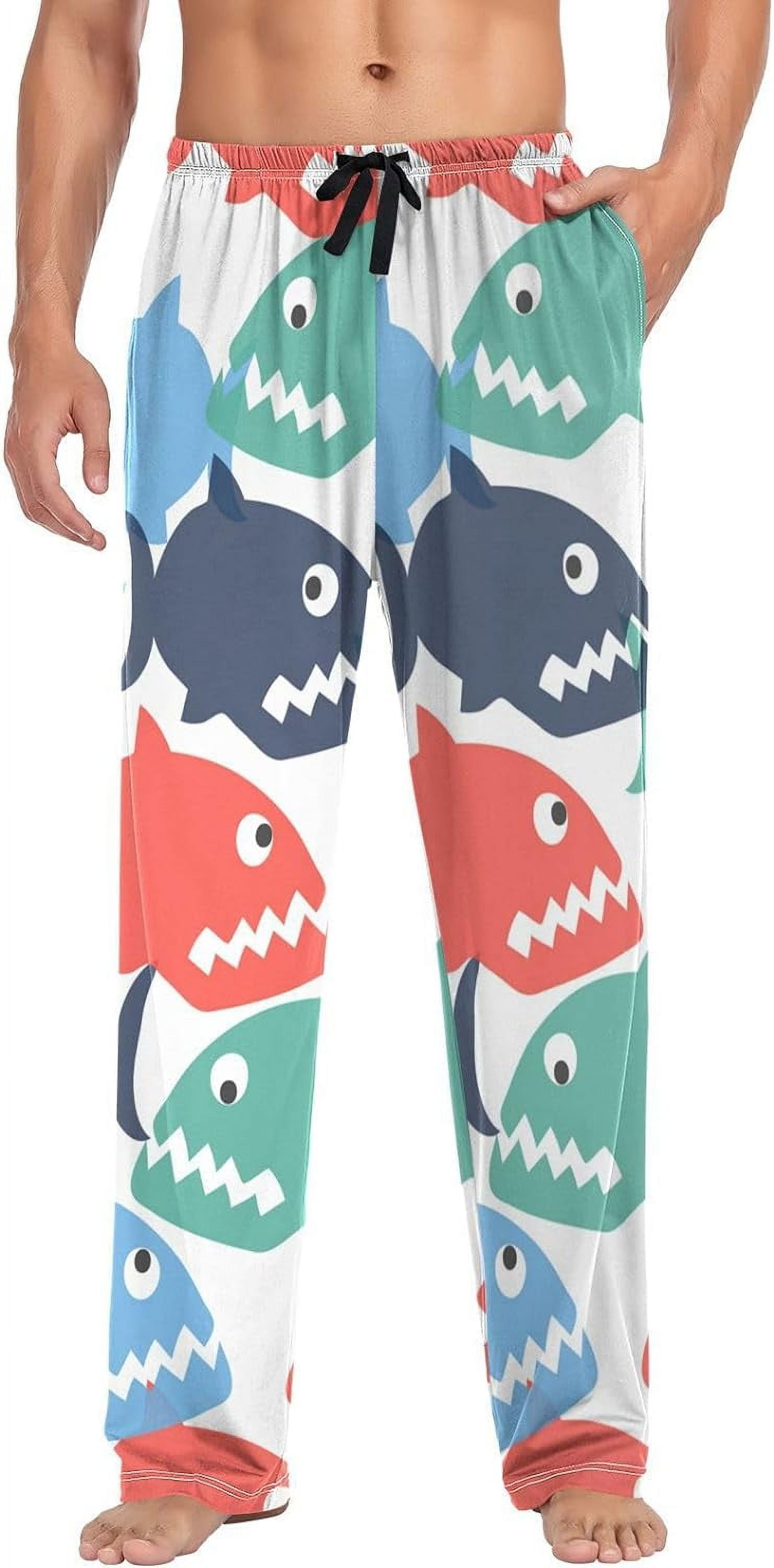 FREEAMG Shark Cotton Pajama Pant for Men, Super Soft Lightweight Lounge ...
