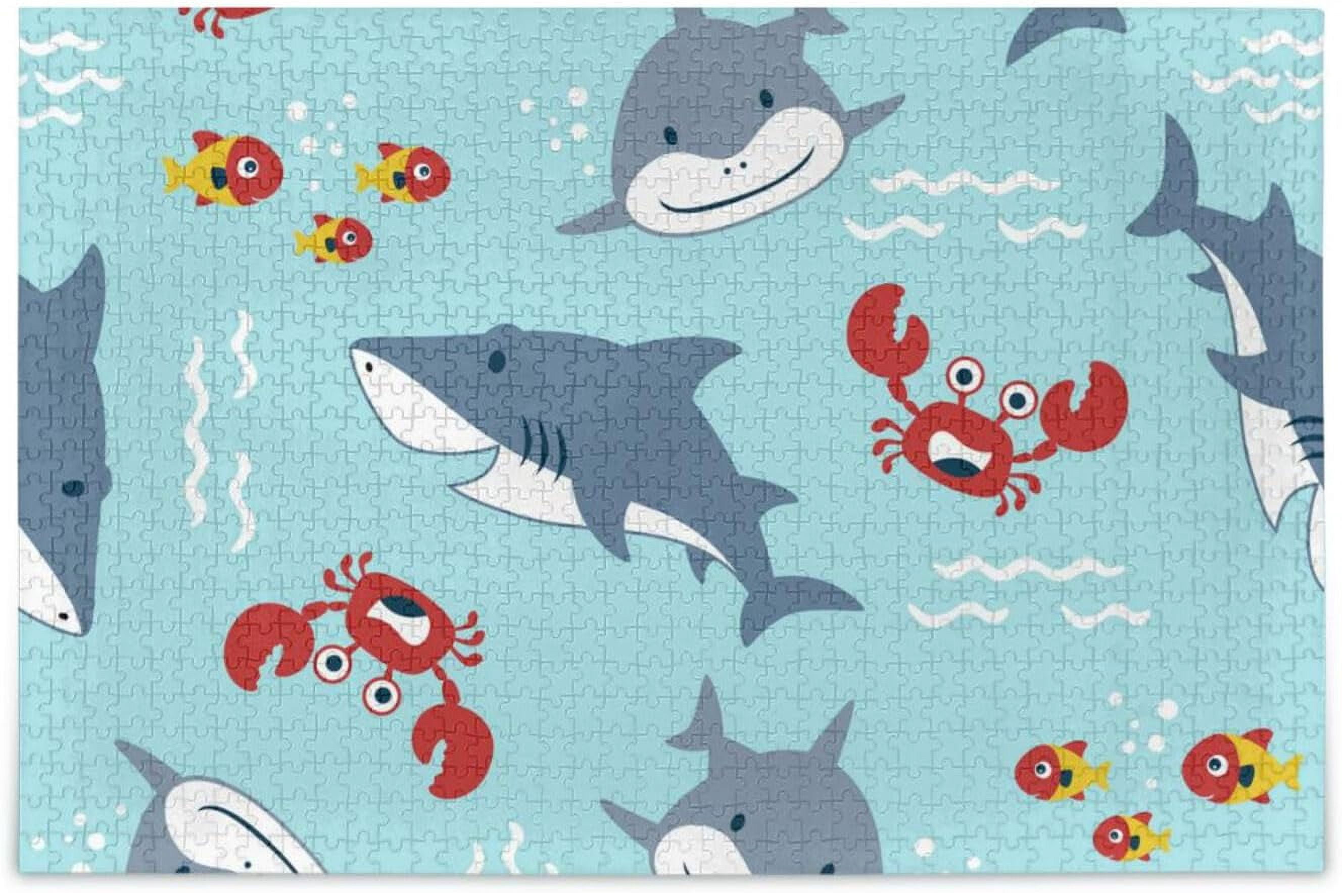 FREEAMG Shark Jigsaw Puzzle for Adults Teens Kids, 1000 Pieces Wooden ...