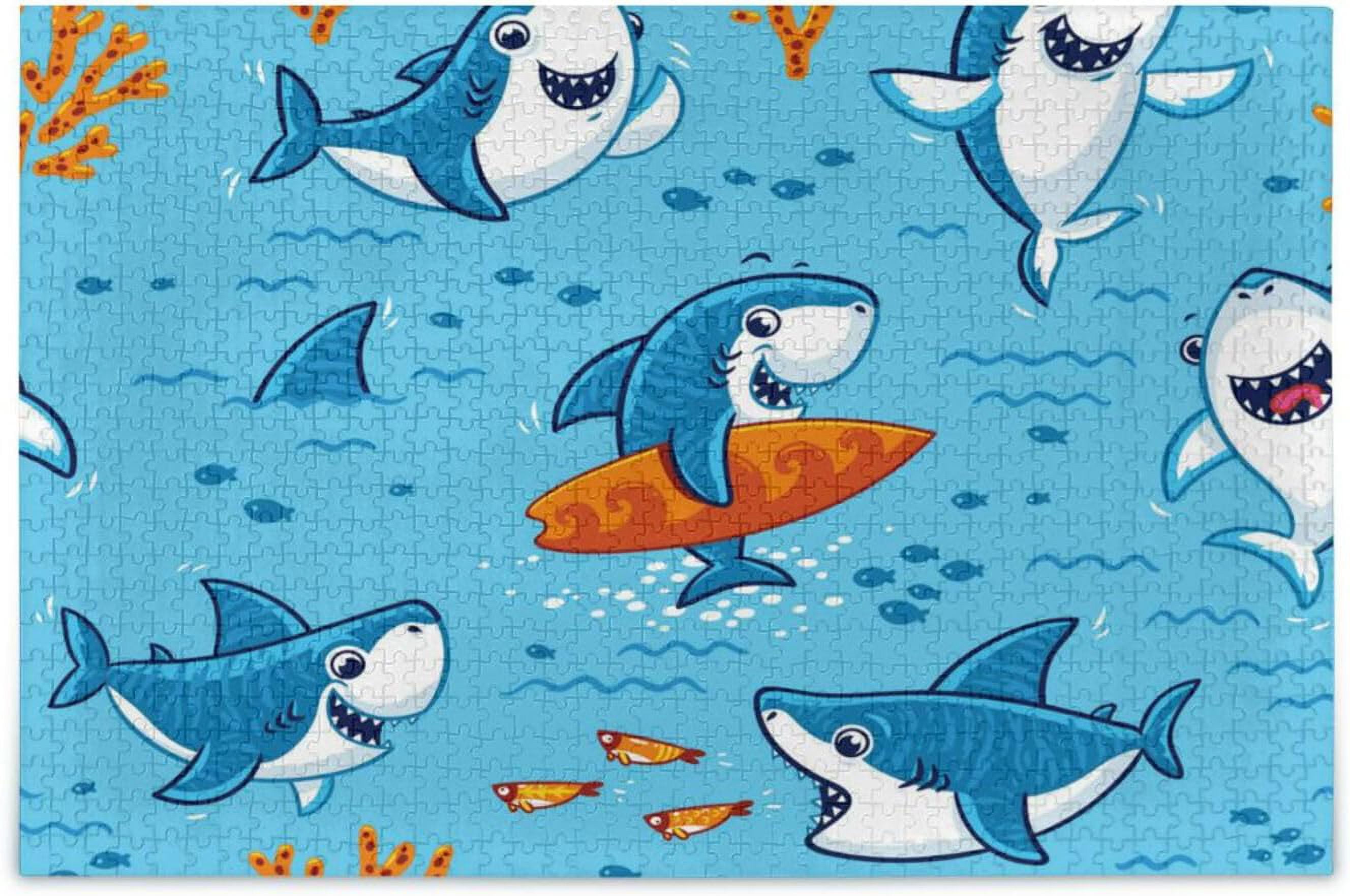 FREEAMG Shark Jigsaw Puzzle for Adults Teens Kids, 1000 Pieces Wooden ...