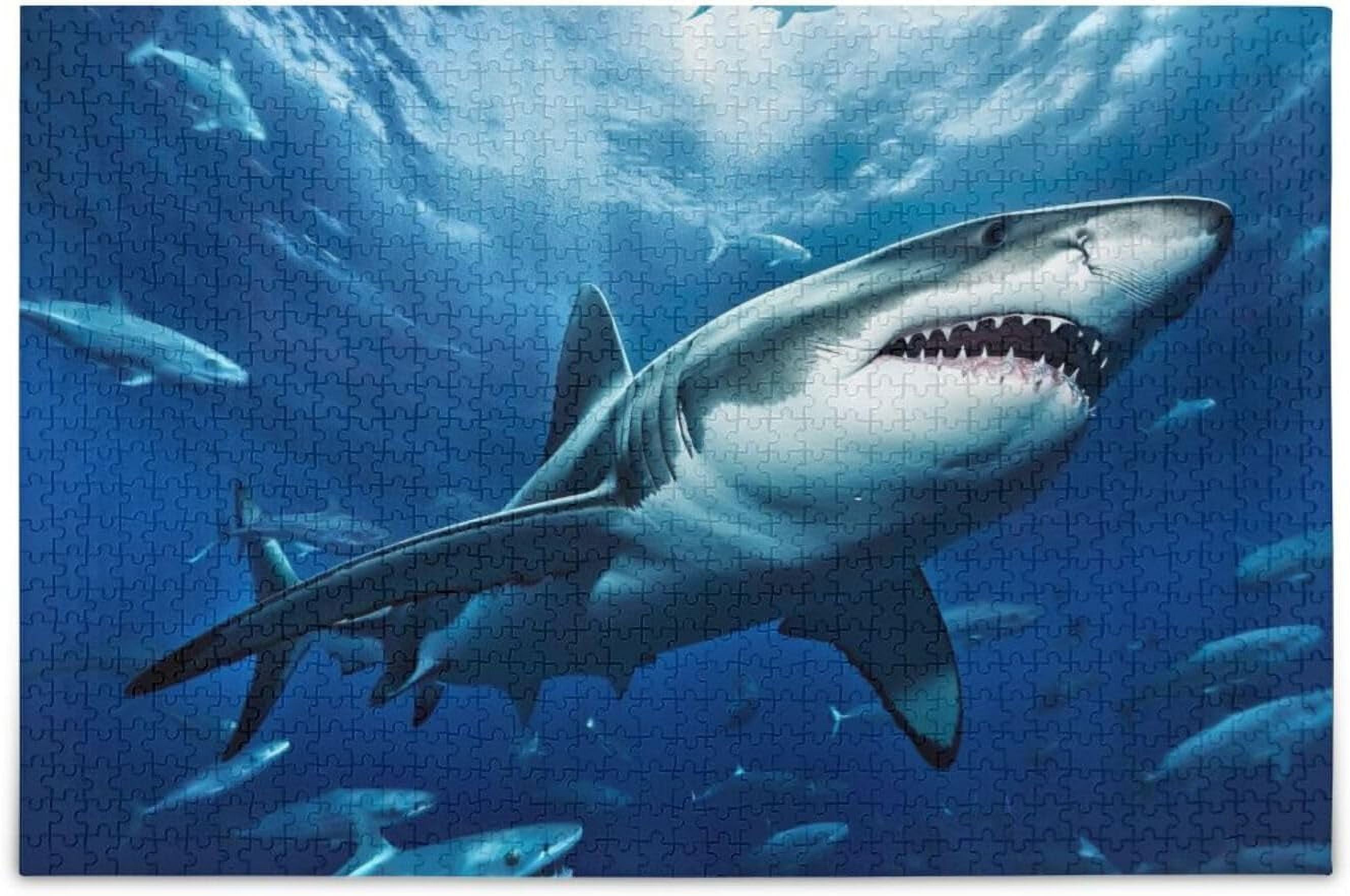 FREEAMG Sharks Swimming Puzzle 500 Pieces - Wooden Jigsaw Puzzles for ...