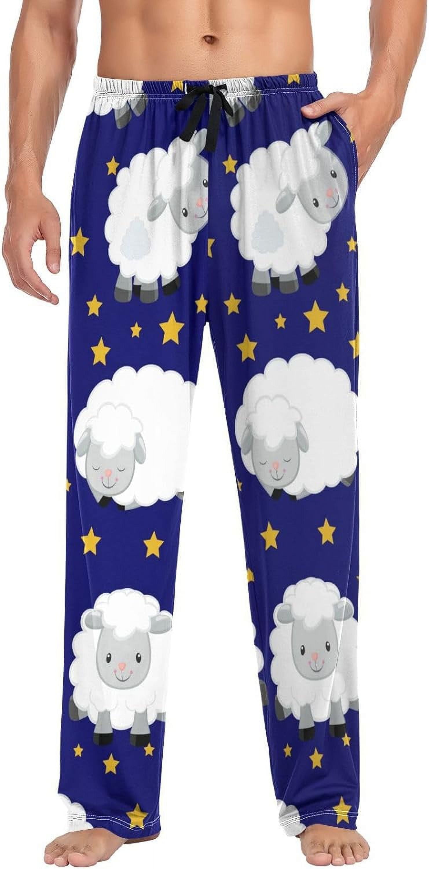 FREEAMG Sheep Cotton Pajama Pant for Men, Super Soft Lightweight Lounge ...