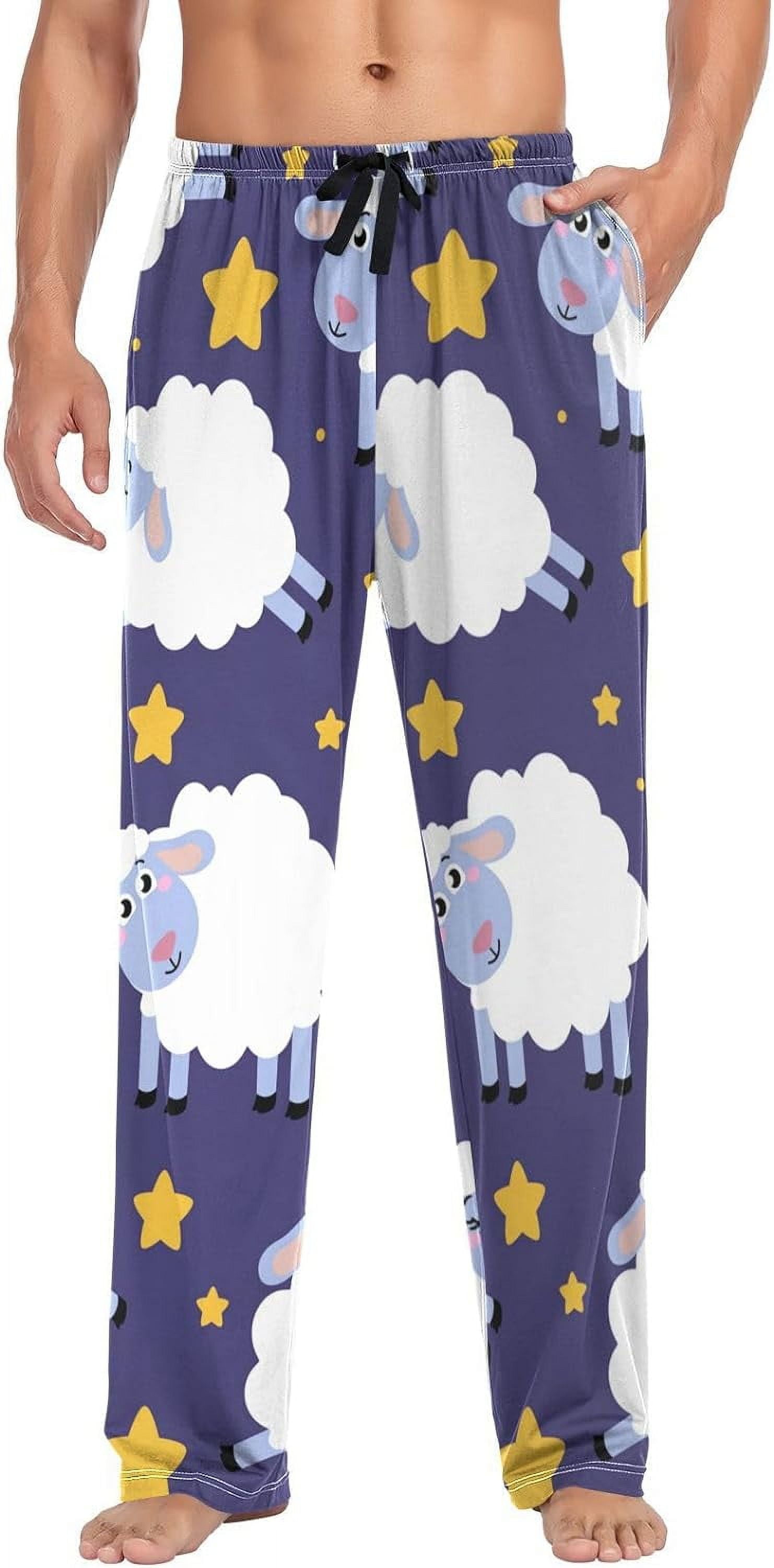 FREEAMG Sheep Cotton Pajama Pant for Men, Super Soft Lightweight Lounge ...