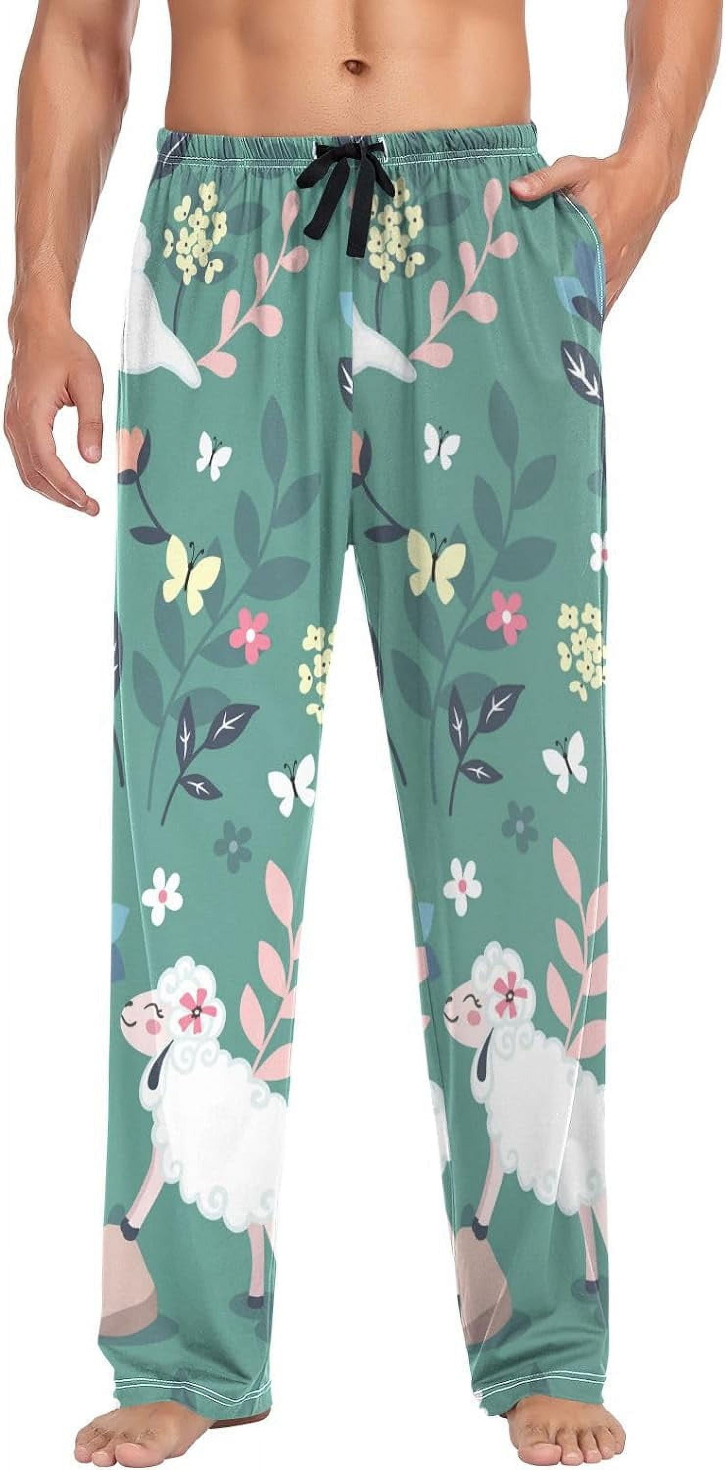 FREEAMG Sheep Cotton Pajama Pant for Men, Super Soft Lightweight Lounge ...