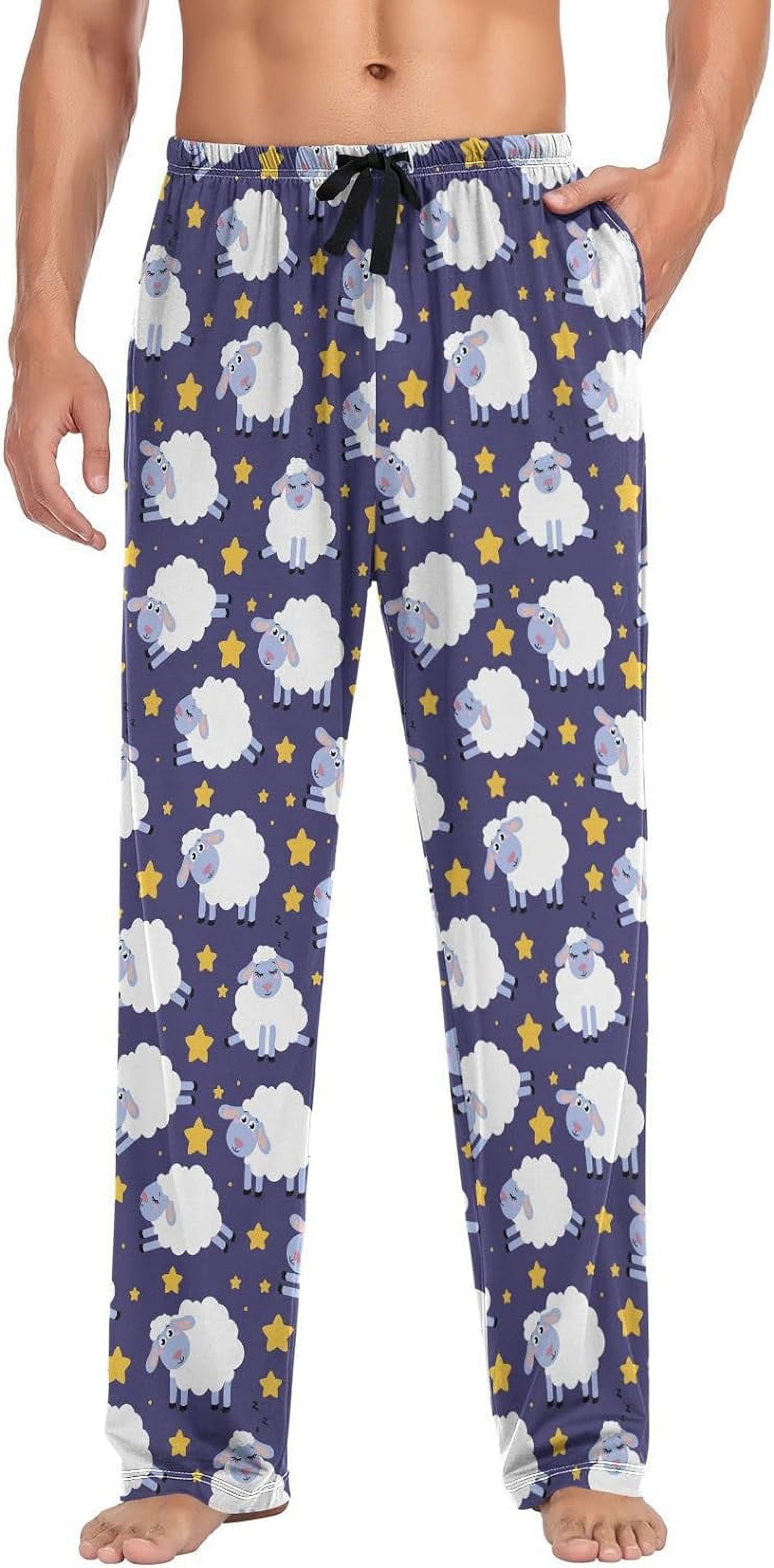 FREEAMG Sheep Pajama Pants for Men, Men's Separate Bottoms, Pure Cotton ...