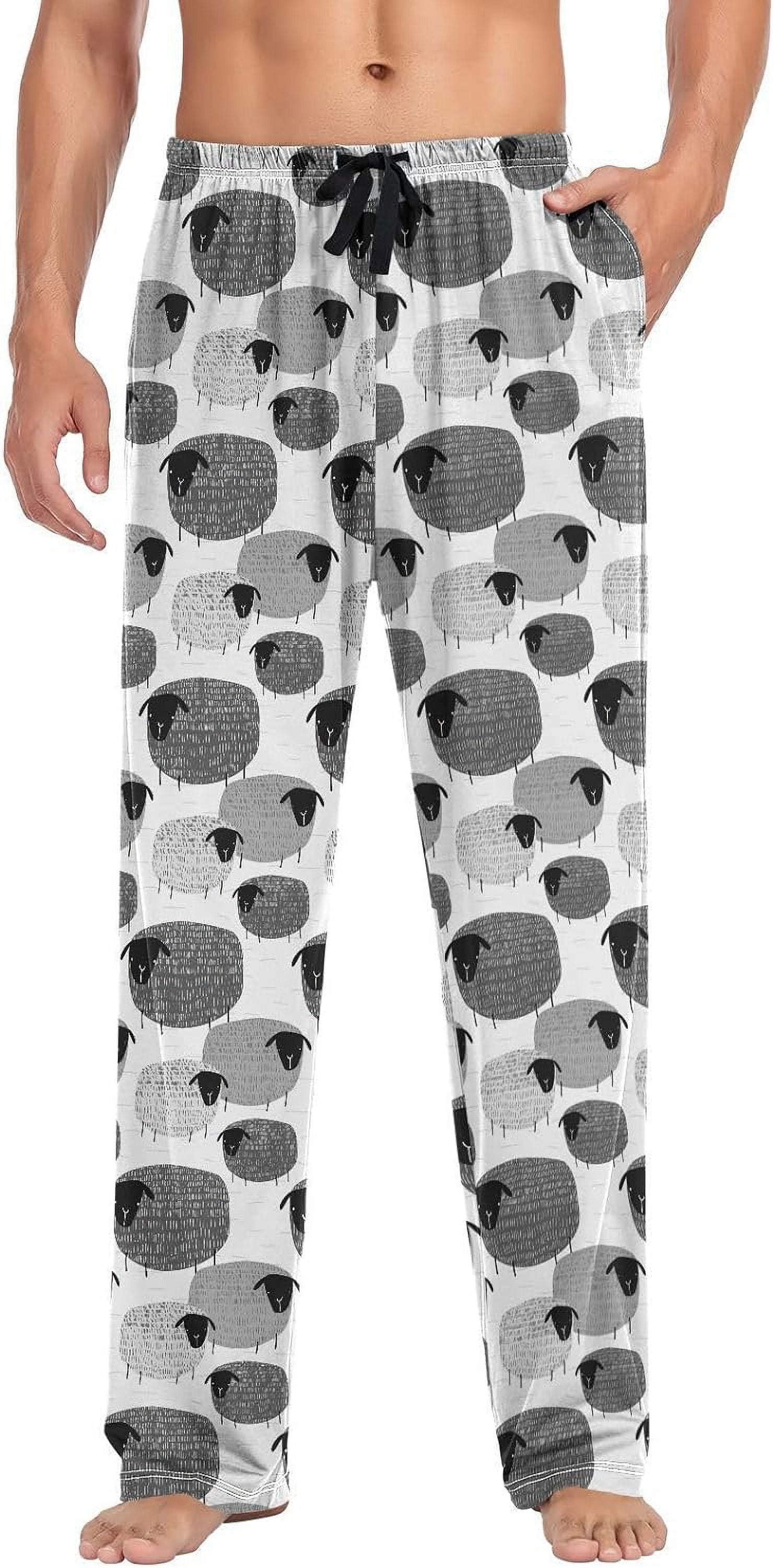 FREEAMG Sheep Pajama Pants for Men, Men's Separate Bottoms, Pure Cotton ...