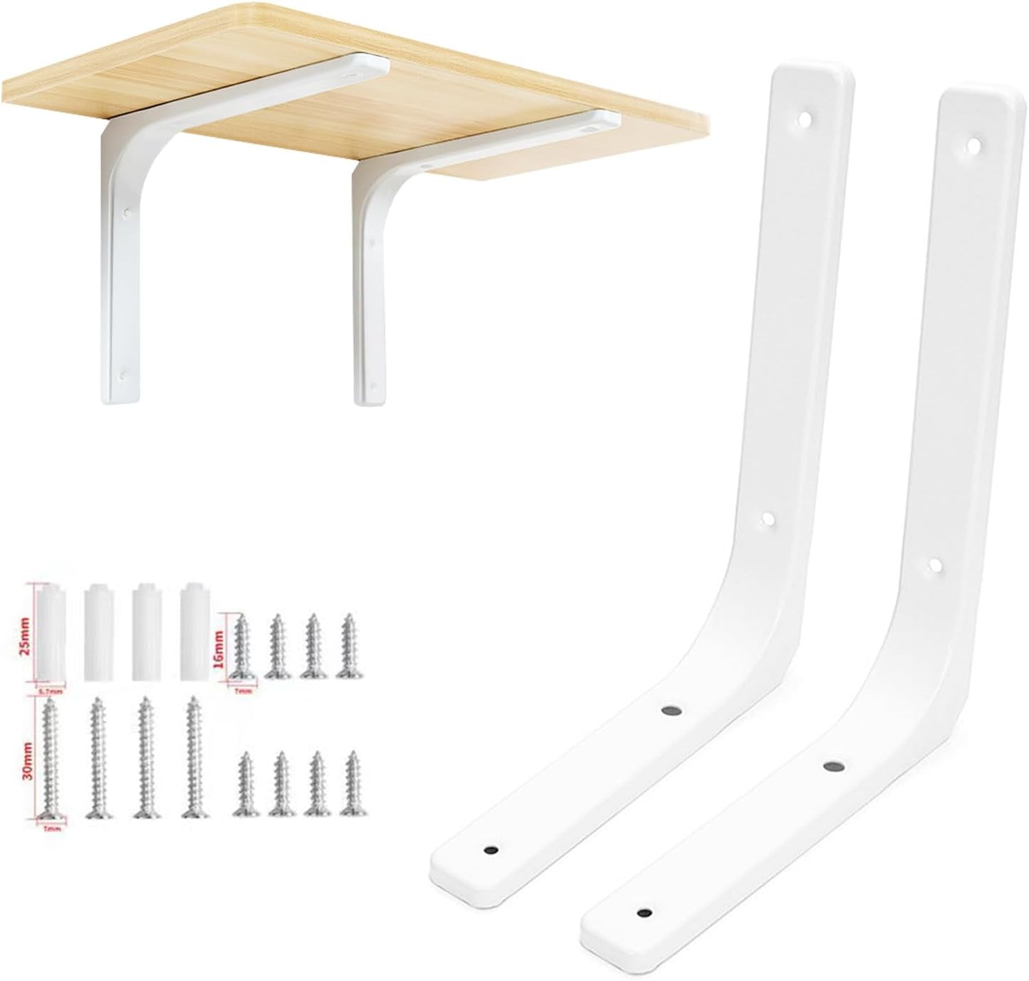 FREEAMG Shelf Brackets xed Wall Mount Support Bracket (White, 10in ...