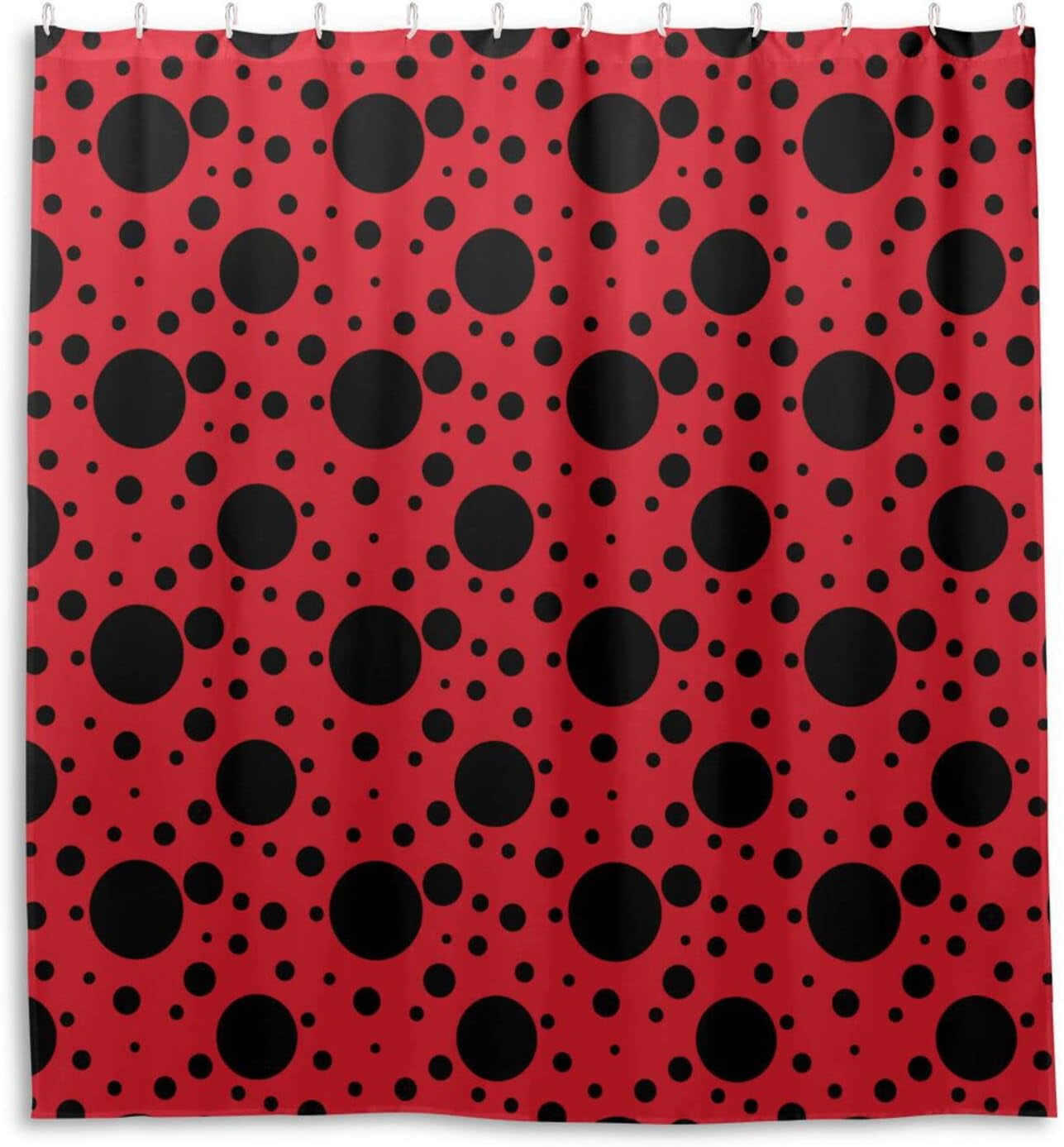 FREEAMG Shower Curtains Ladybug Texture Curtain, Waterproof Fabric ...