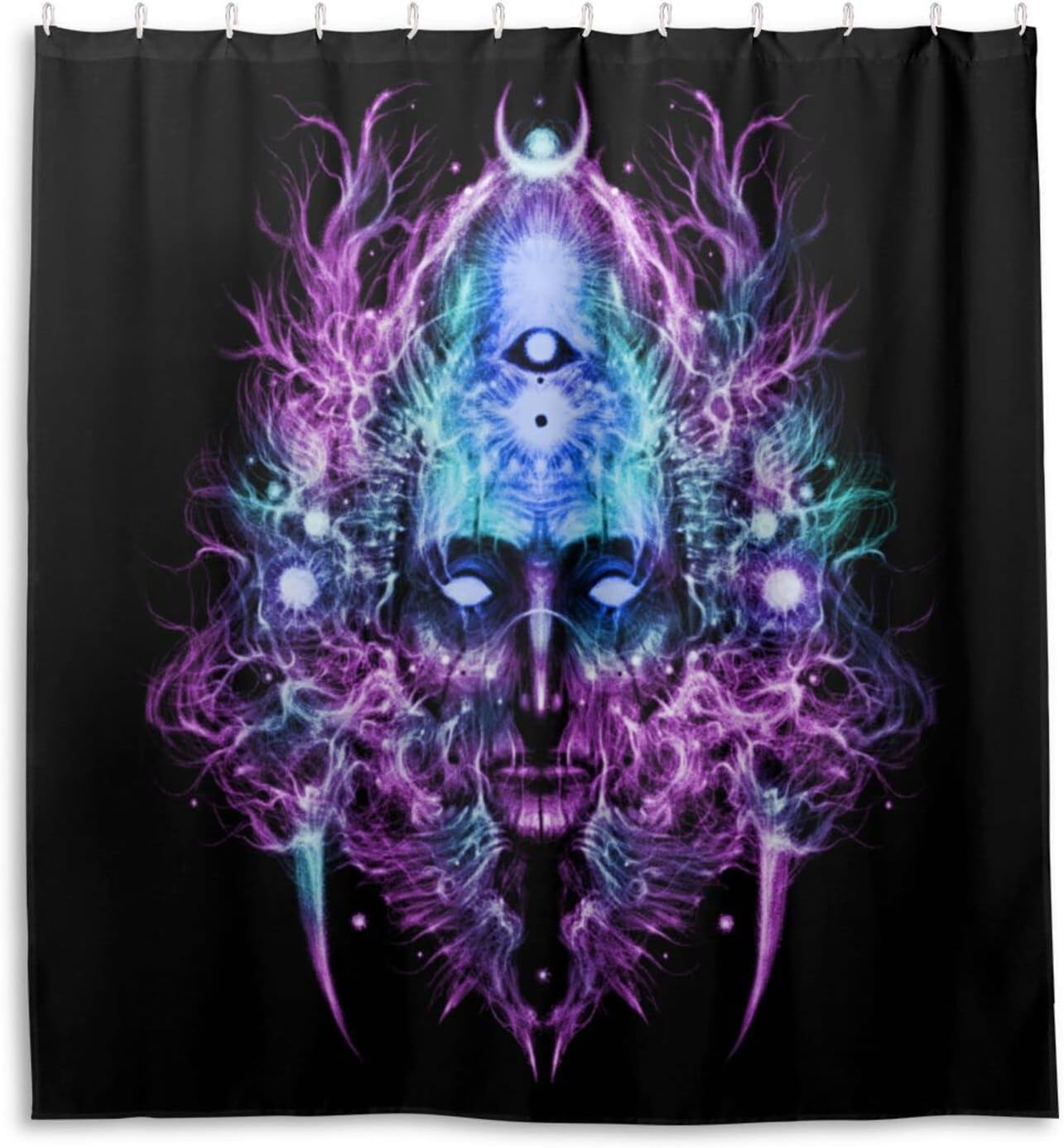 FREEAMG Shower Curtains Psyhedelic Shaman Head Curtain，Waterproof ...