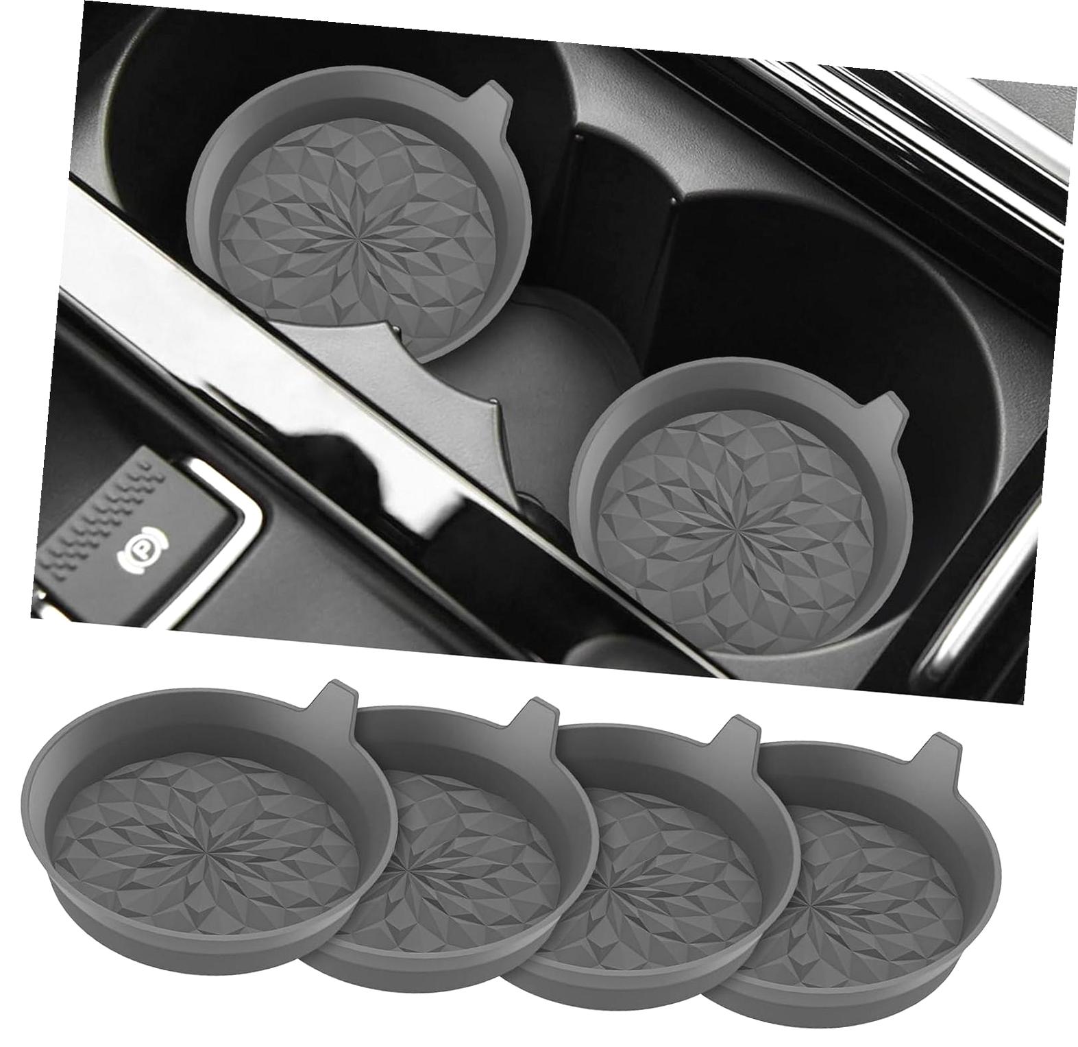 FREEAMG Silicone Car Coasters [4 Pack] - Deep Recessed Cup Holder ...