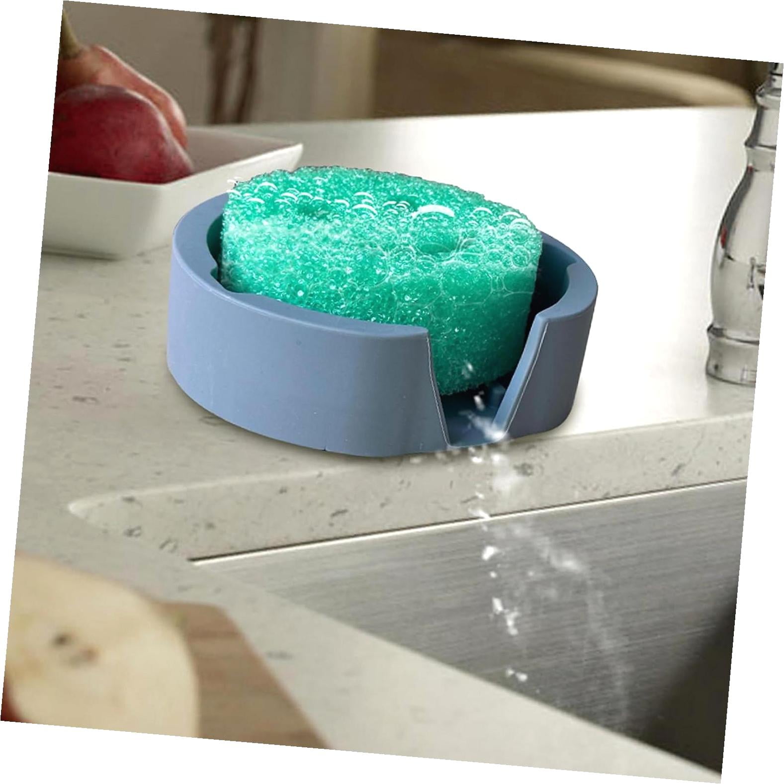FREEAMG Silicone Sponge Holder with Suction Cups and Drain Spout ...