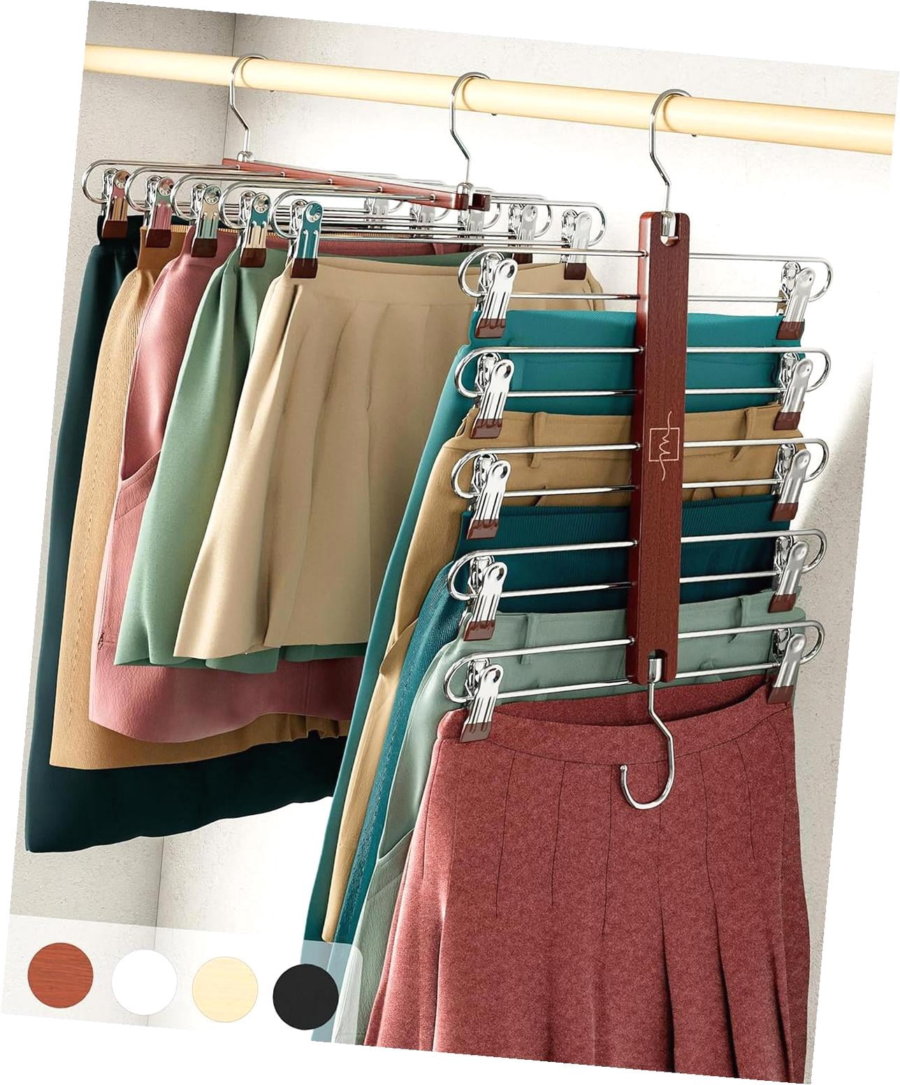 FREEAMG Skirt Hangers Space Efficient with Clips - 2 Pack - Premium ...