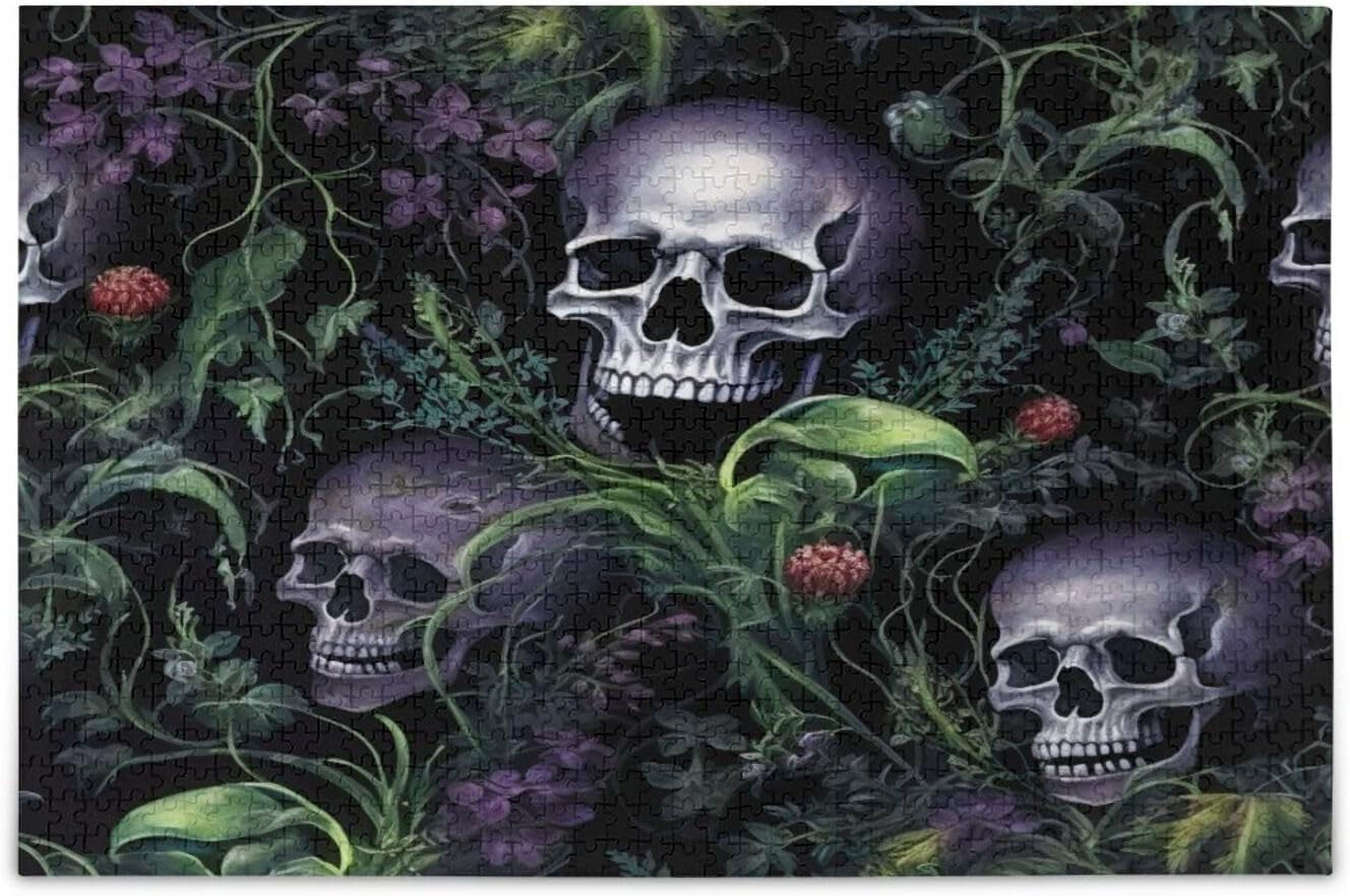 FREEAMG Skull Jigsaw Puzzles for Adults 500 Pieces,Decompression ...
