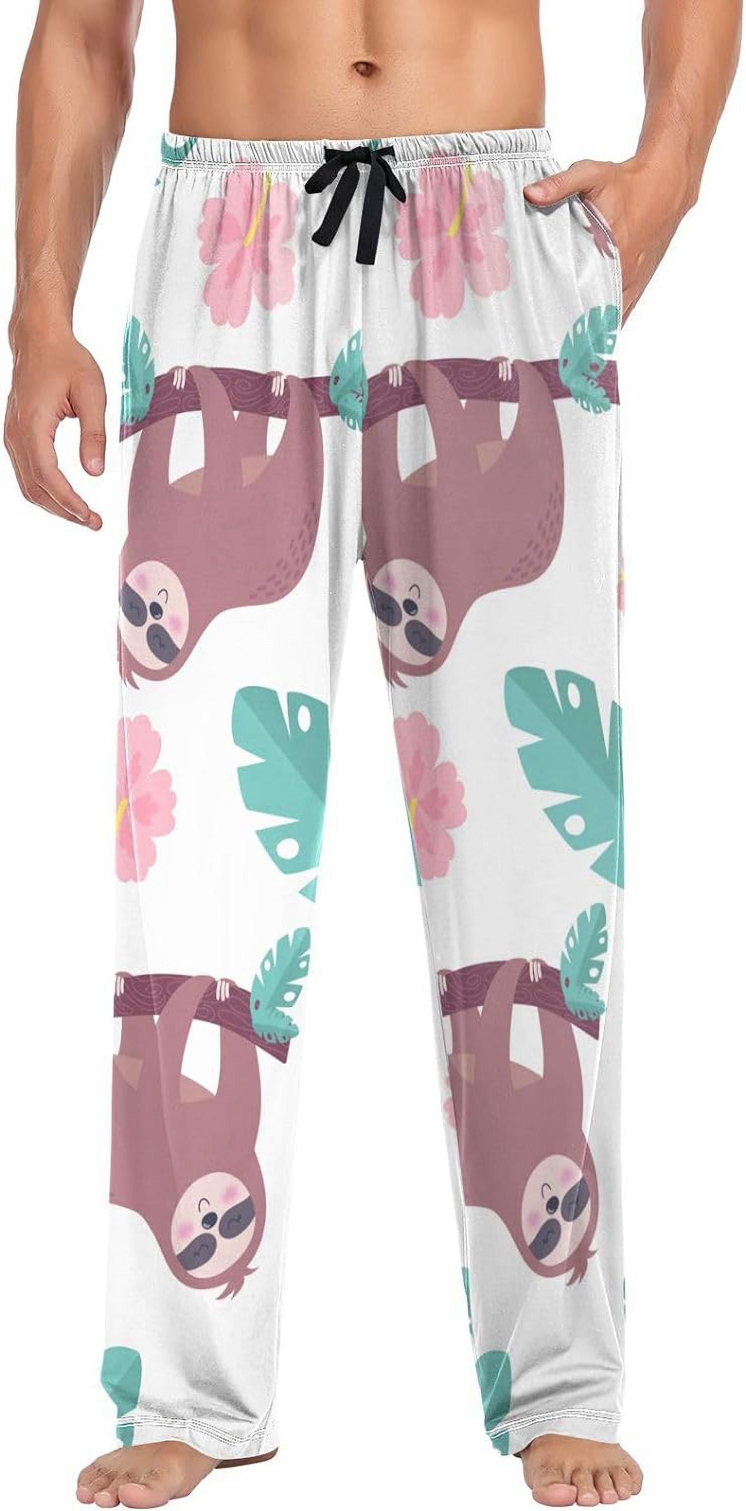 FREEAMG Sloth Cotton Pajama Pant for Men, Super Soft Lightweight Lounge ...